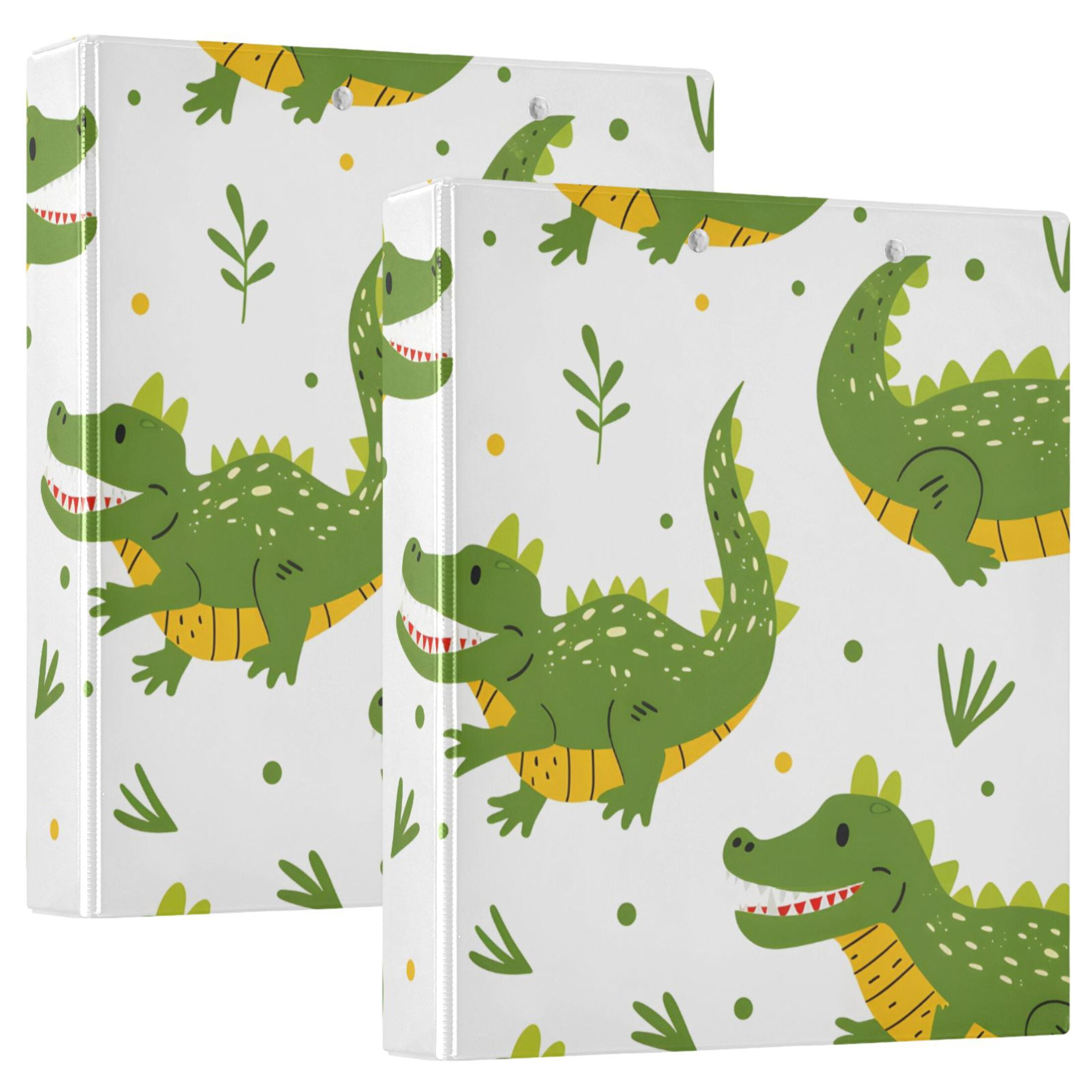 ALAZA Crocodile Hand Drawn Hardcover 3 Ring Binder 1.5" Round Rings ...