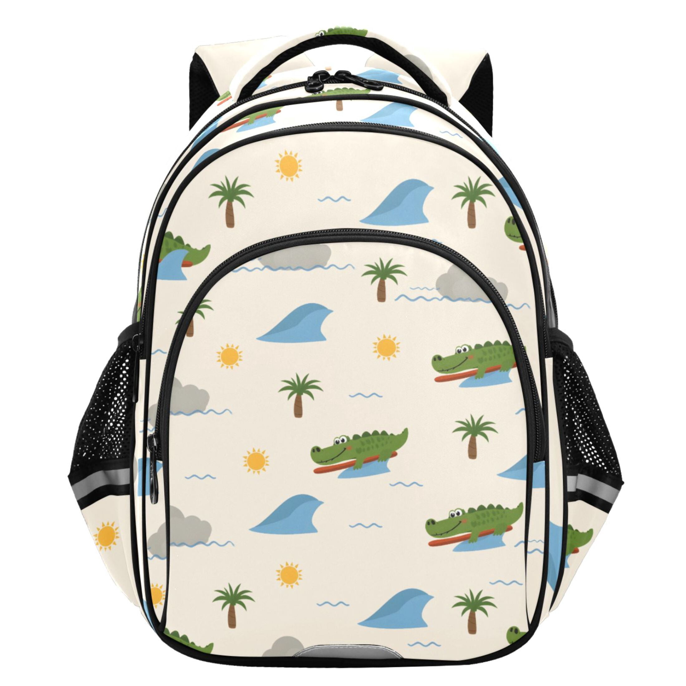 ALAZA Crocodile Palm Trees School Backpack Elementary Bag Student ...
