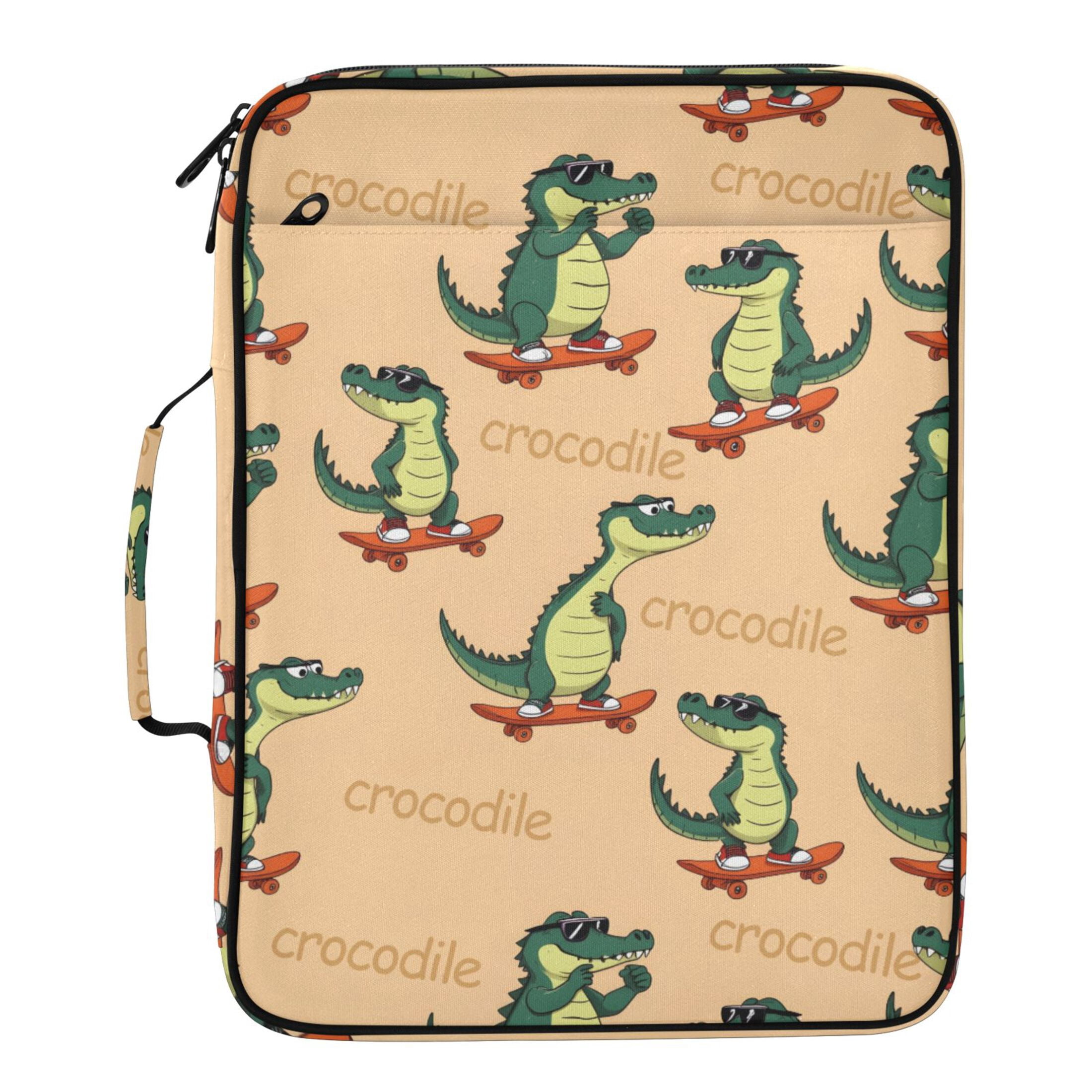 ALAZA Crocodile Skating Pattern Expanding Accordion File Folder 3 Ring ...