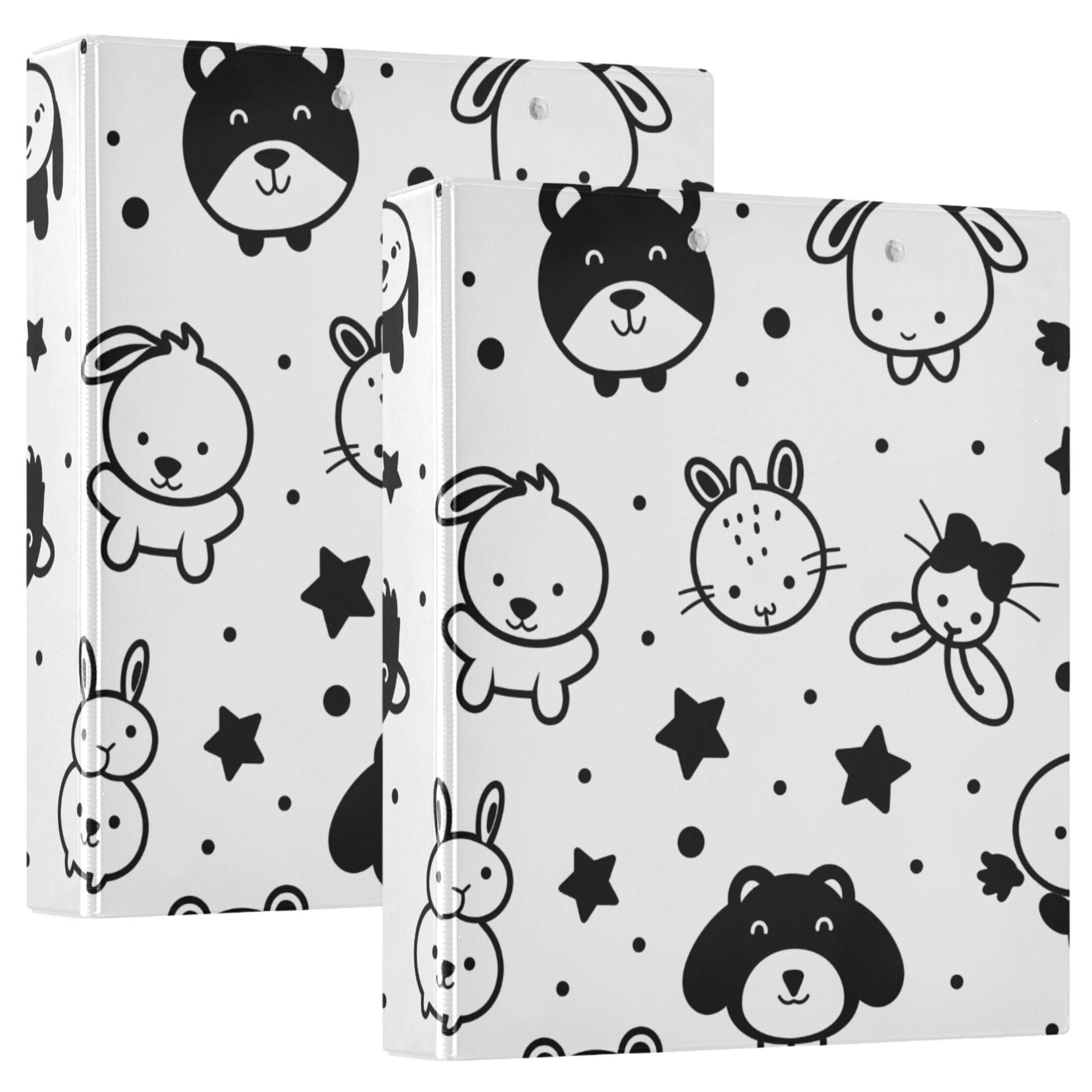 ALAZA Cute Animal Cartoon Hardcover 3 Ring Binder 1.5" Round Rings ...
