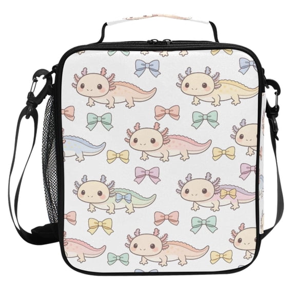 ALAZA Cute Axolotl Bow Lunch Box Insulated Cooler Lunch Bag with ...
