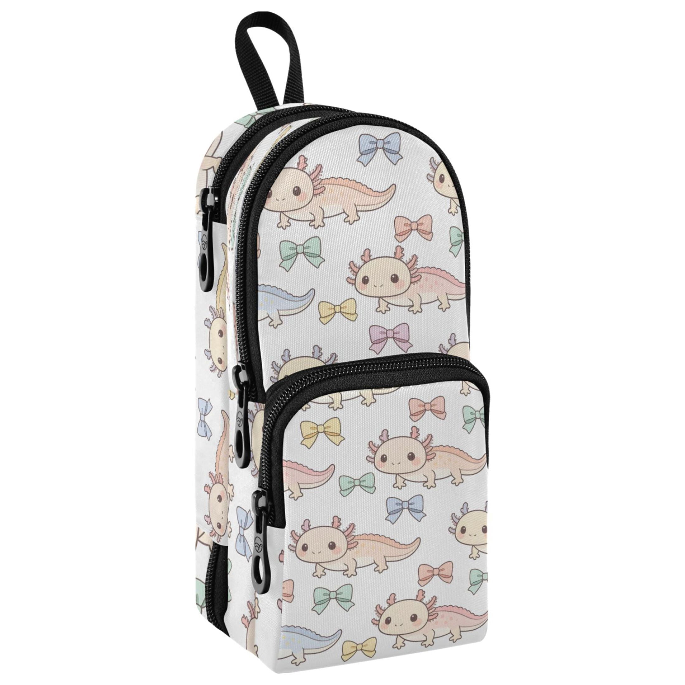 ALAZA Cute Axolotl Bow Pencil Case Pen Pouch Stationery Organizer Bag ...