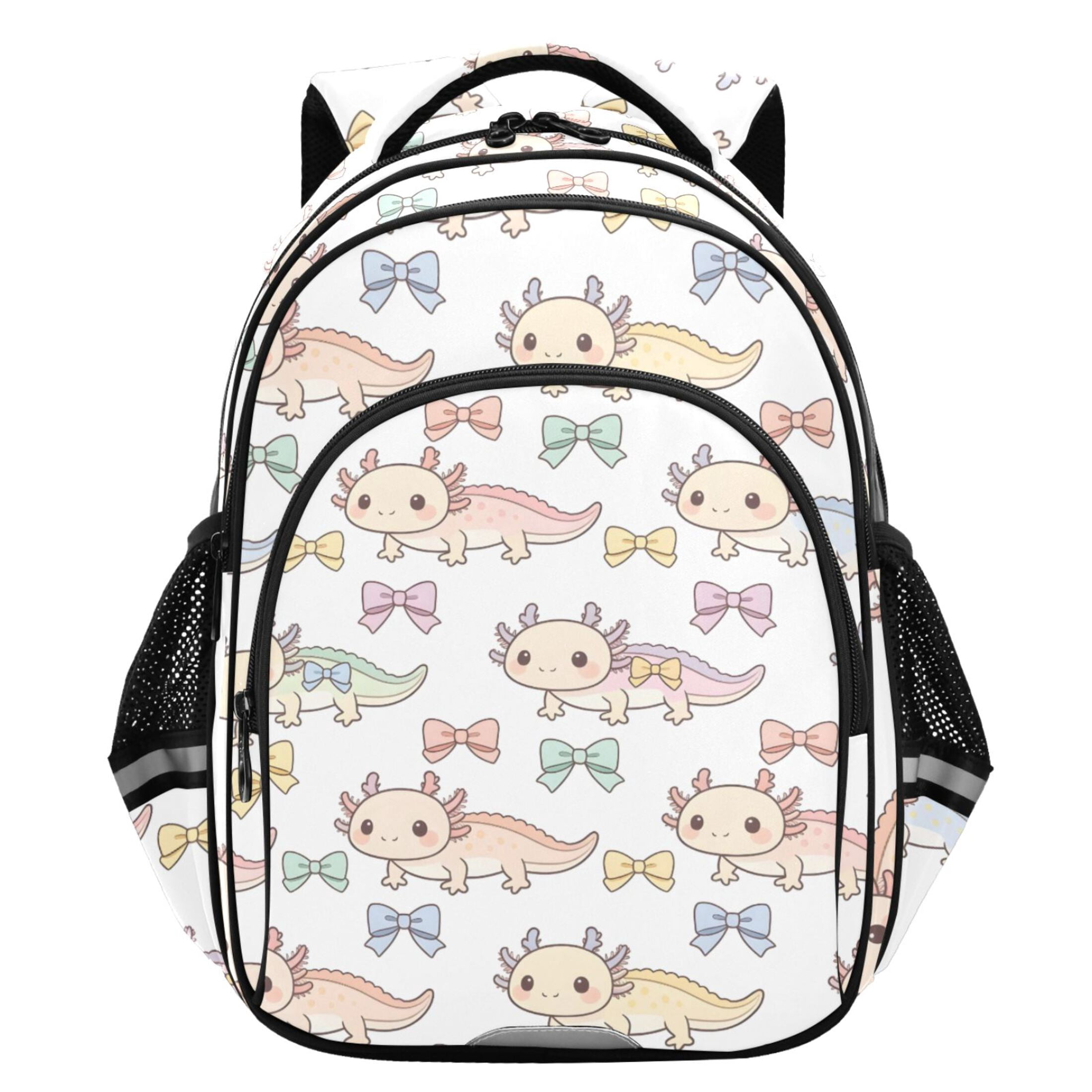 ALAZA Cute Axolotl Bow School Backpack Elementary Bag Student Bookbag ...