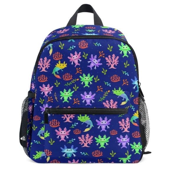 ALAZA Cute Axolotls Pattern School Backpack Student Bookbag Mini Bag ...