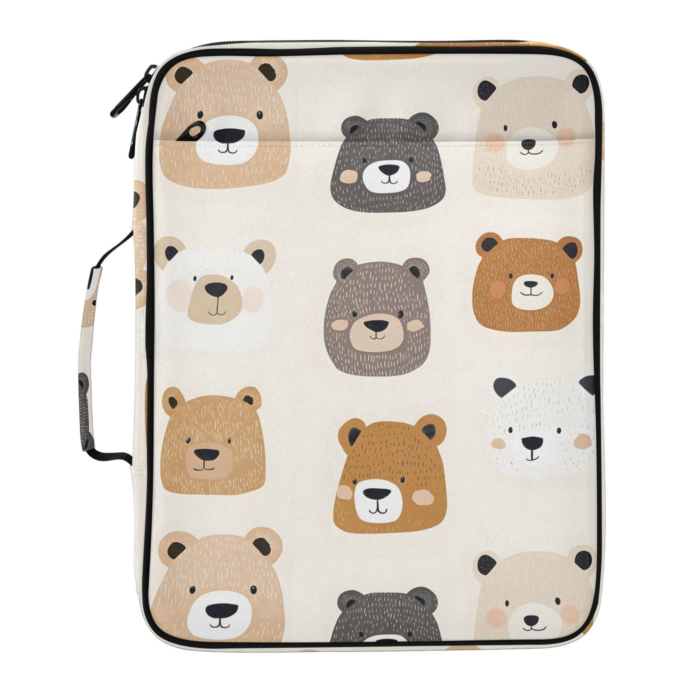 ALAZA Cute Bears Pattern Expanding Accordion File Folder 3 Ring Zipper ...