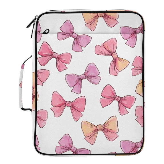 ALAZA Cute Bows Pattern Expanding Accordion File Folder 3 Ring Zipper ...