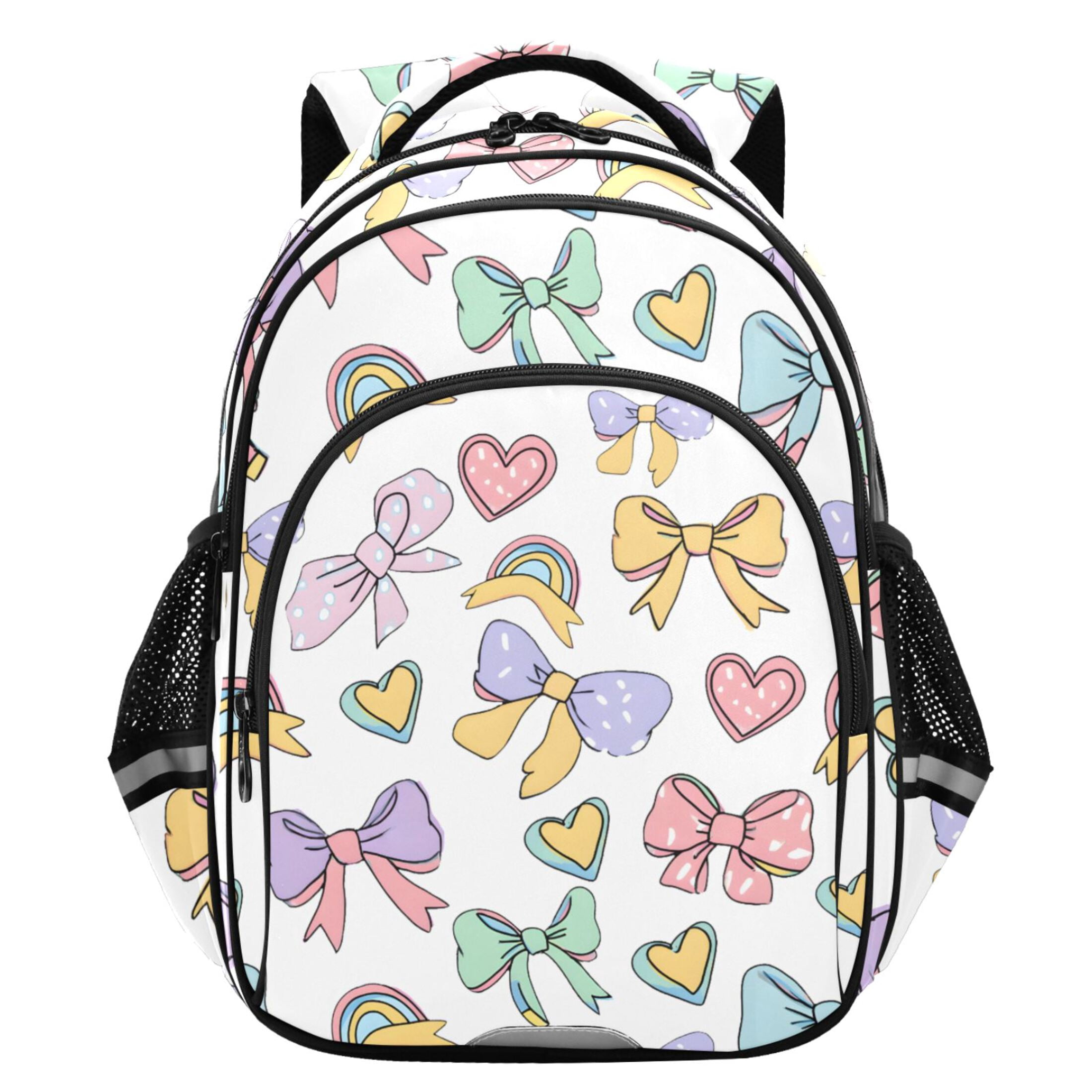 ALAZA Cute Bows School Backpack Elementary Bag Student Bookbag Travel ...