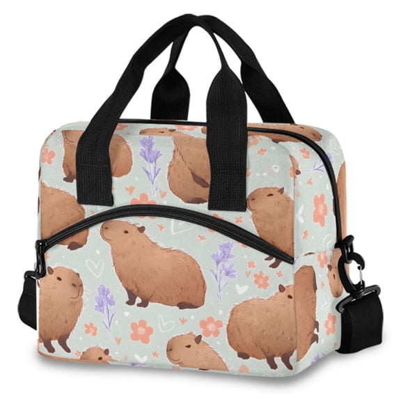 ALAZA Cute Capybara Floral Insulated Lunch Box Large Reusable Cooler ...
