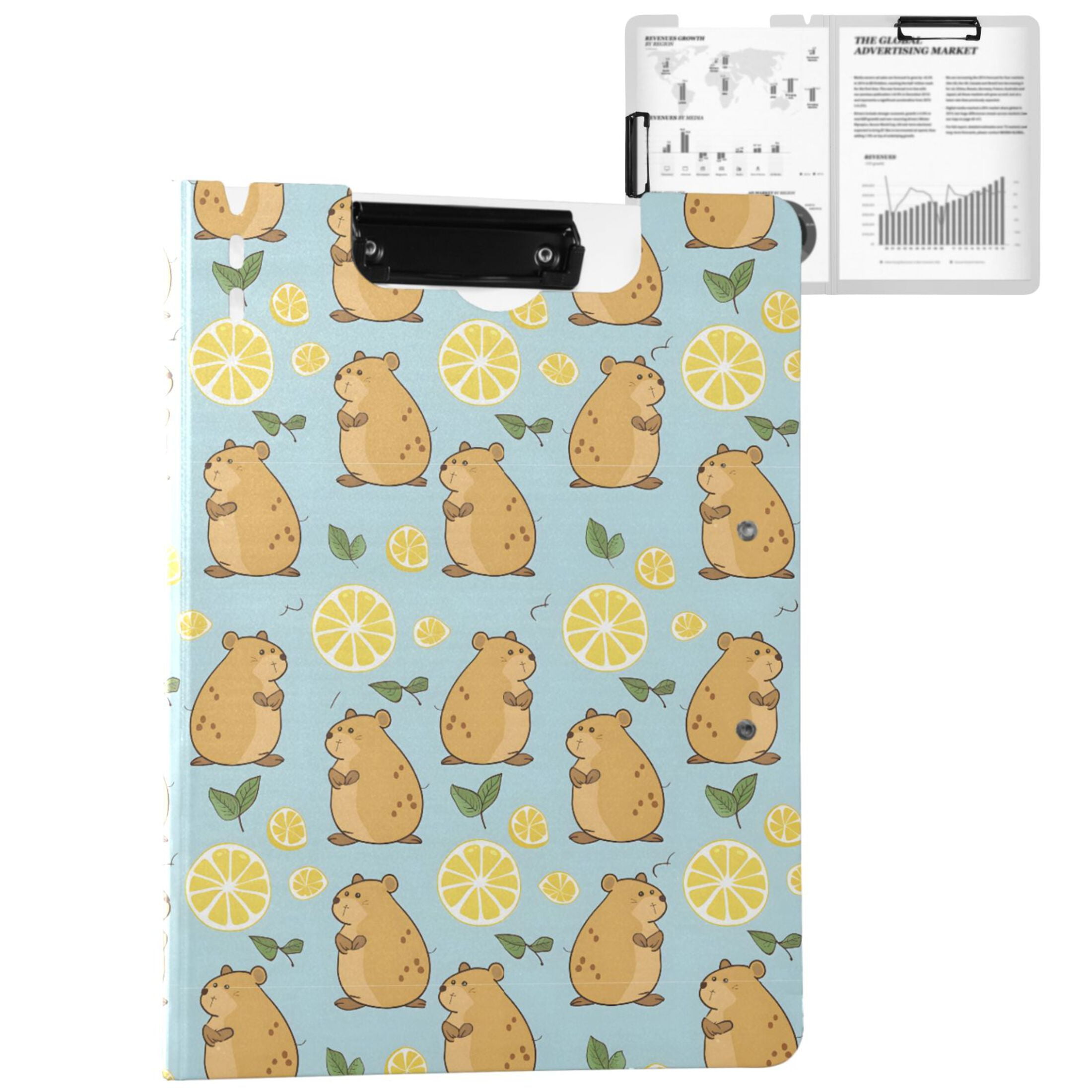 ALAZA Cute Capybara Lemon A4 Foldable Clipboard 360 Degree Folder ...