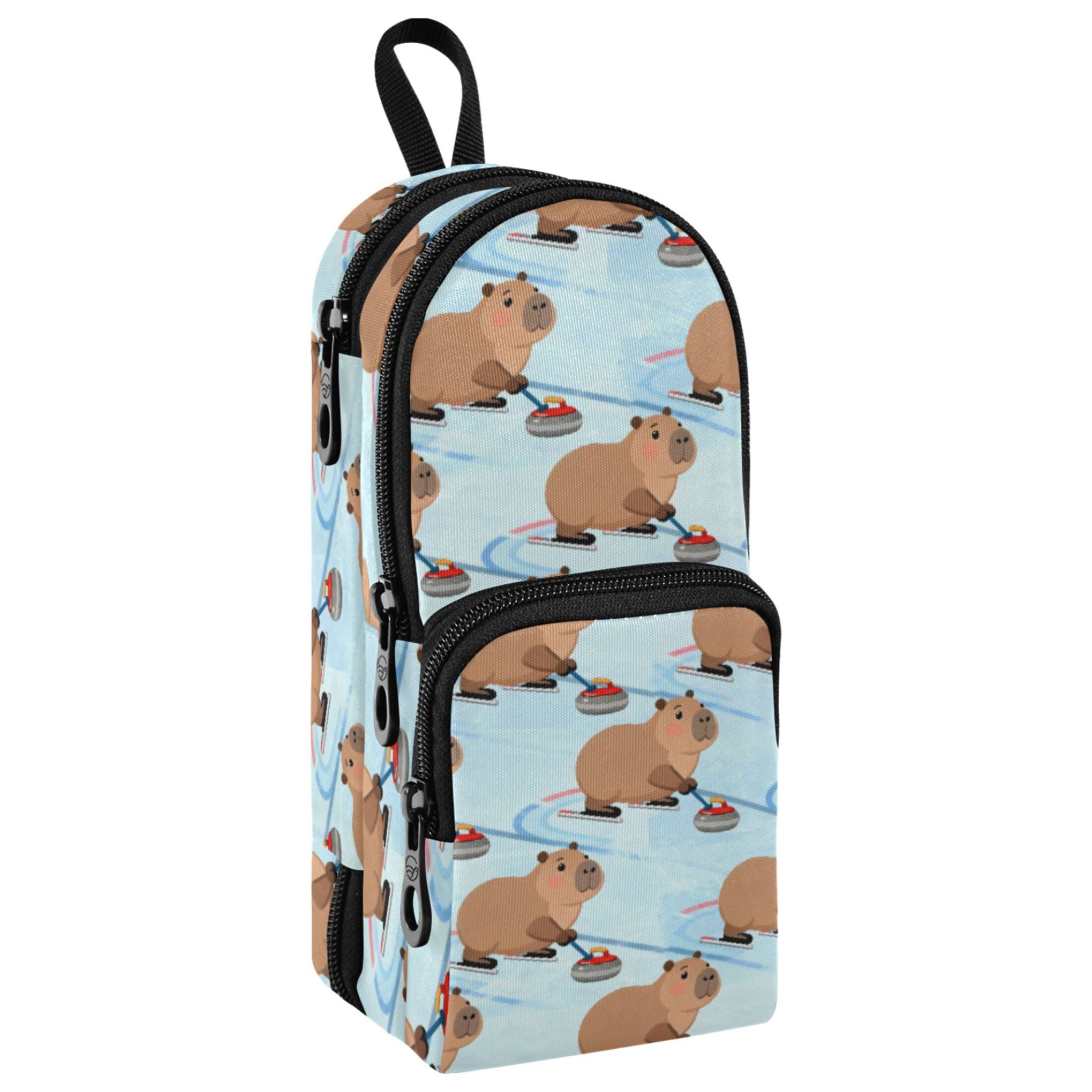 ALAZA Cute Capybara Skiing Pencil Case Pen Pouch Stationery Organizer ...