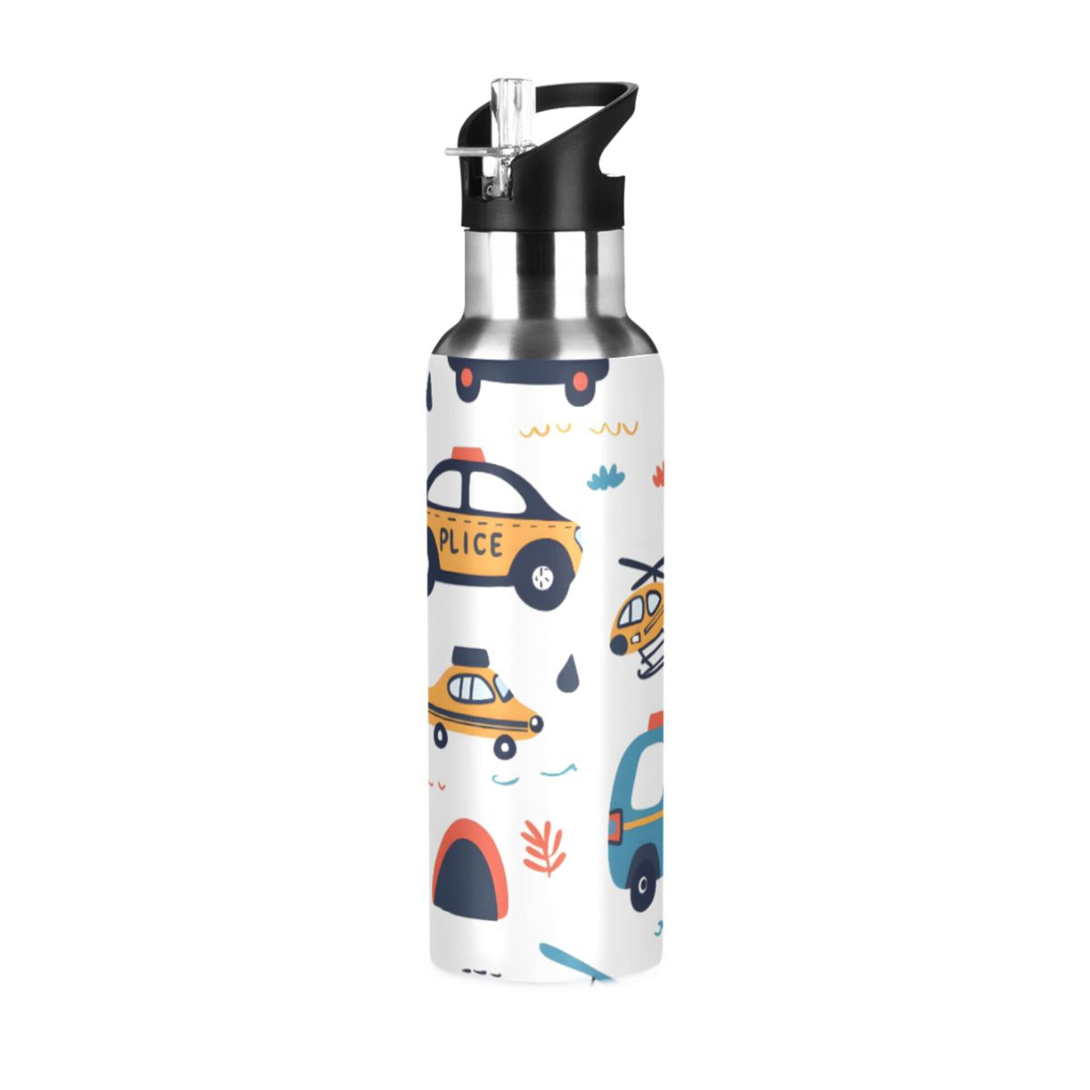 ALAZA Cute Car Airplane Water Bottle Insulated Flask Stainless Steel ...