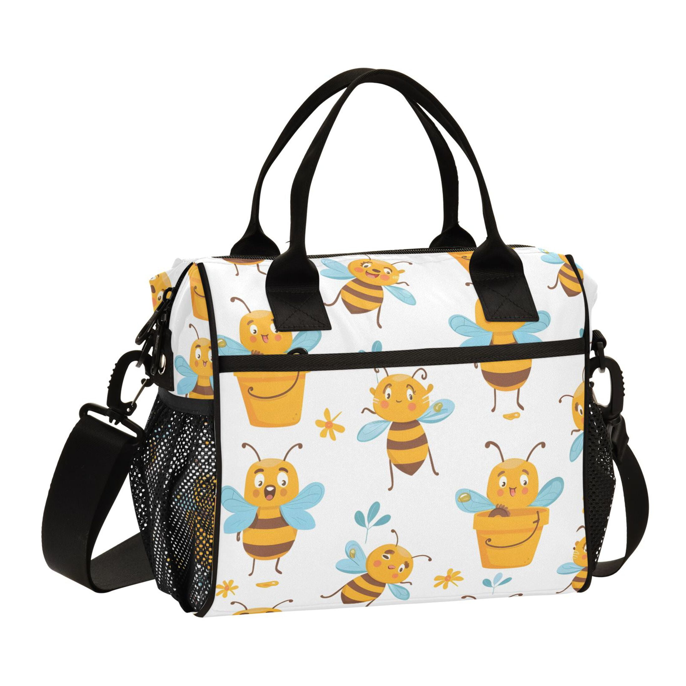 ALAZA Cute Cartoon Bees Insulated Lunch Bag Reusable Tote Box ...