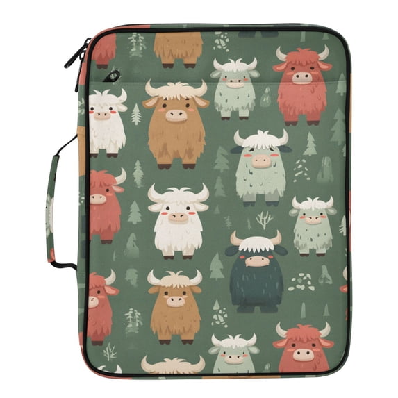 ALAZA Cute Cartoon Cows Pattern Expanding Accordion File Folder 3 Ring ...