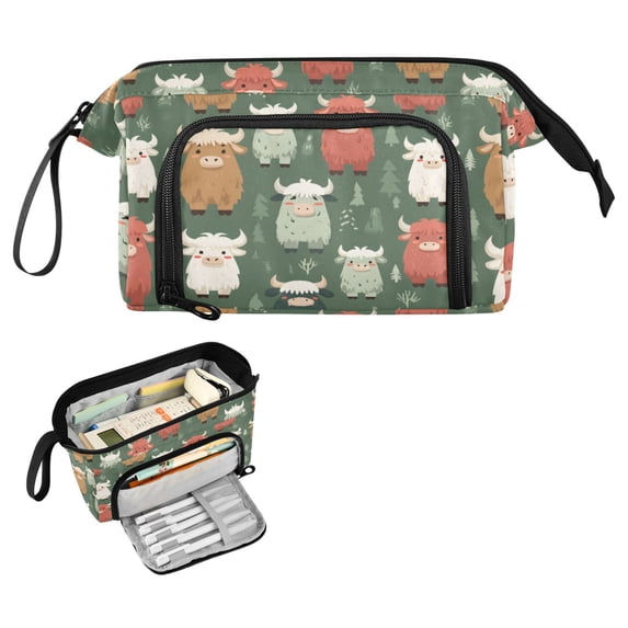 ALAZA Cute Cartoon Cows Pencil Pouch Big Capacity Pencil Case Zipper ...
