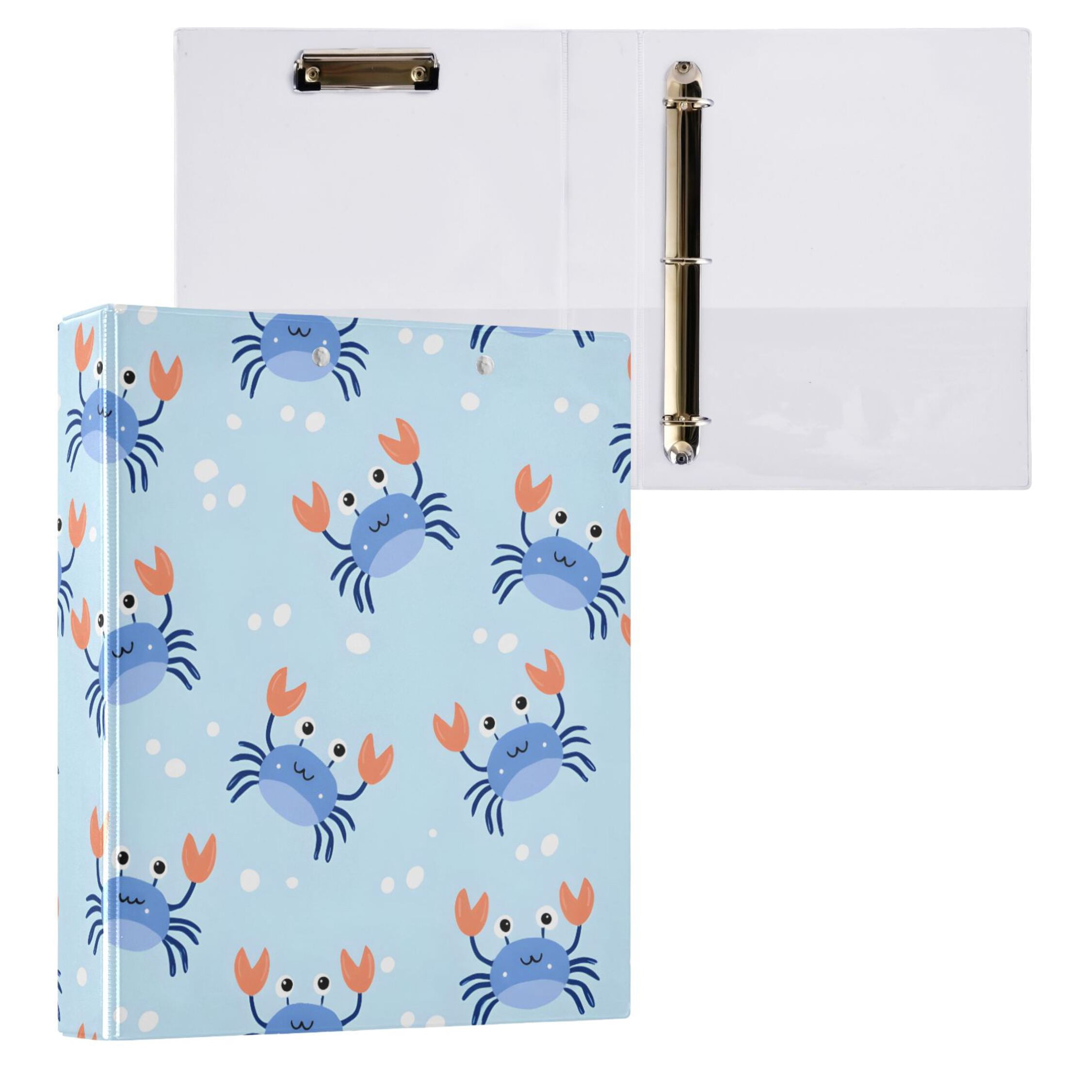 ALAZA Cute Cartoon Crabs Hardcover 3 Ring Binder 1.5" D-Rings with ...