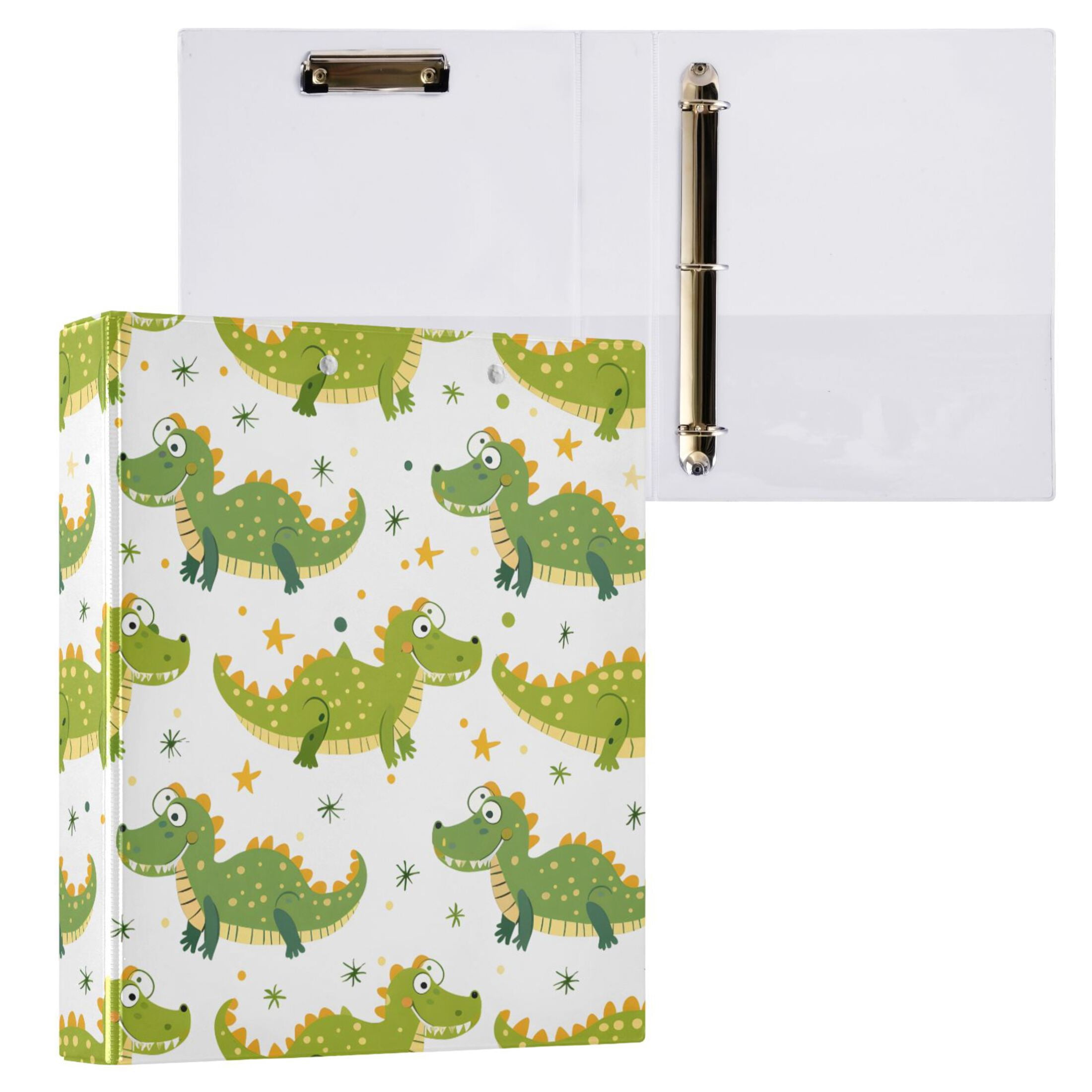ALAZA Cute Cartoon Crocodile Hardcover 3 Ring Binder 1.5" D-Rings with ...