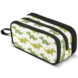 ALAZA Cute Cartoon Crocodile Pencil Case Bag Large 3 Compartment Pen ...