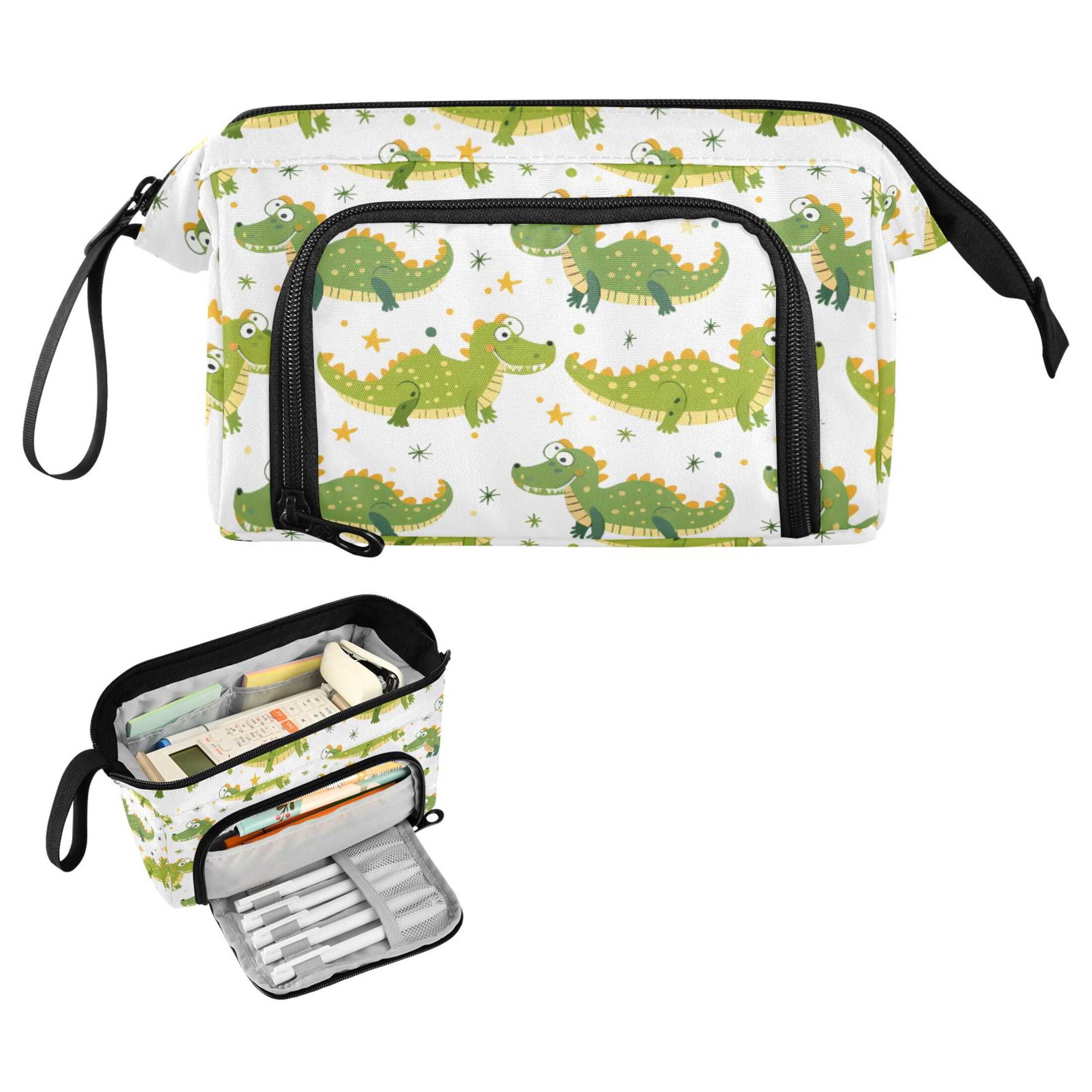ALAZA Cute Cartoon Crocodile Pencil Pouch Big Capacity Pencil Case ...