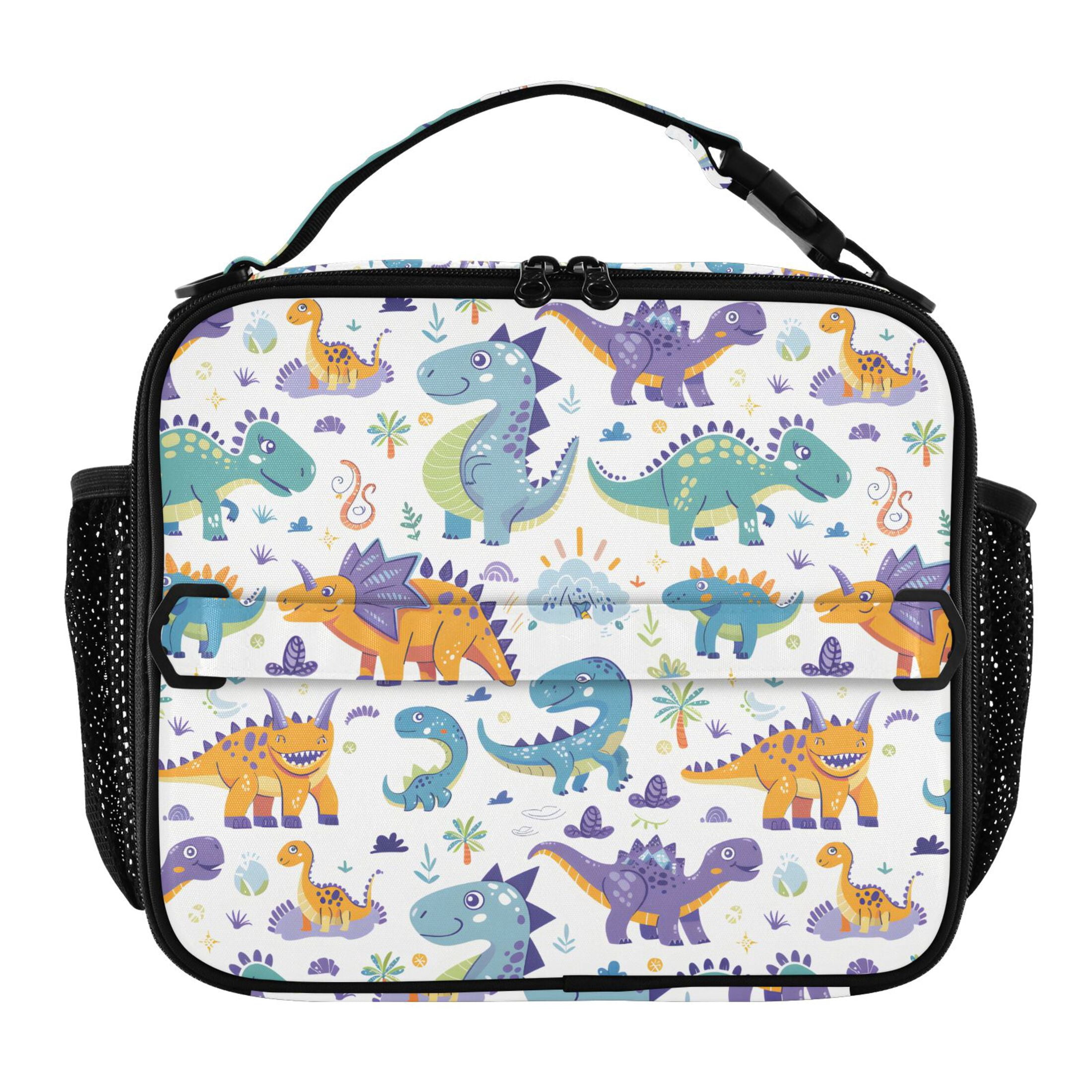 ALAZA Cute Cartoon Dinosaurs Lunch Box Insulated Lunch Bag Cooler Tote ...