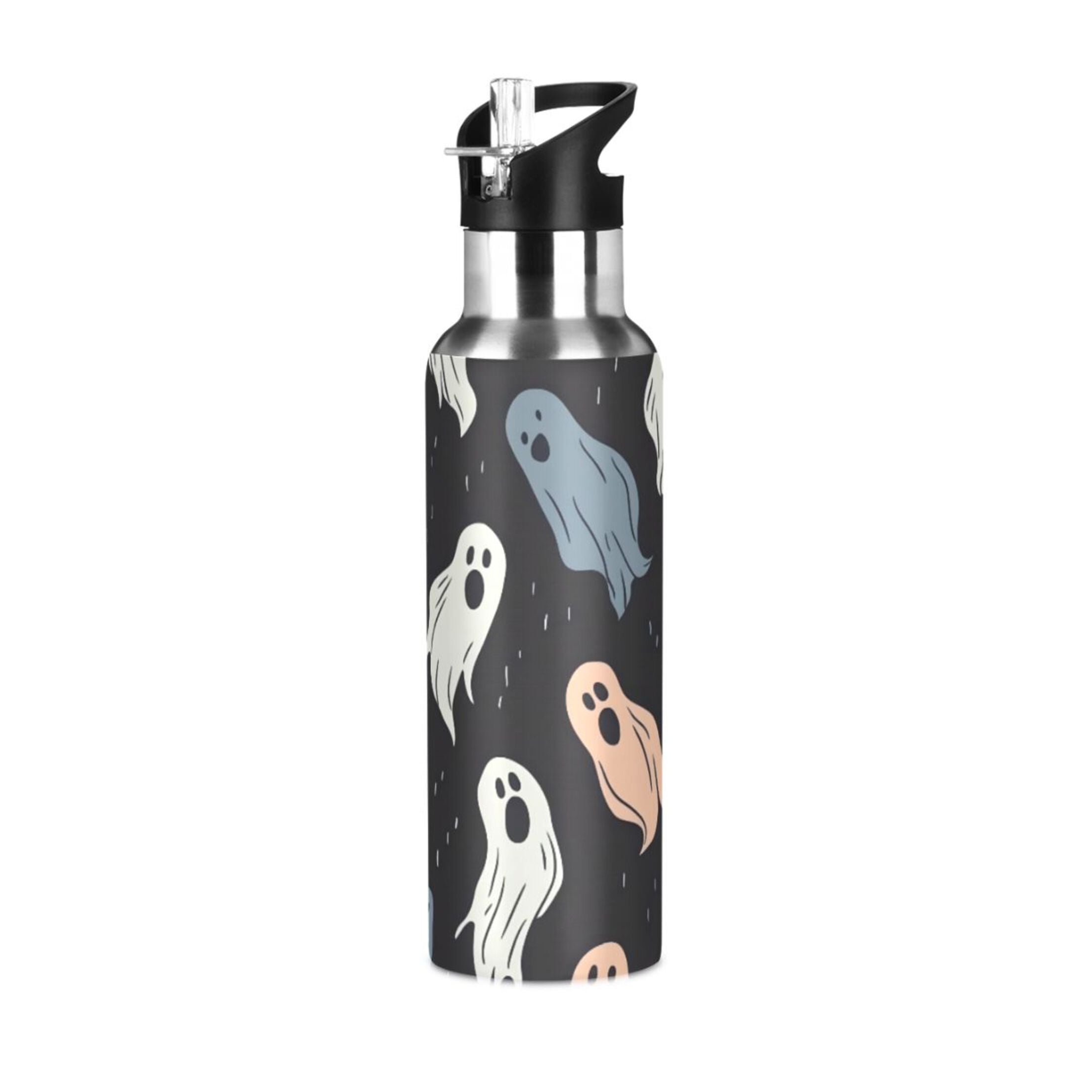 ALAZA Cute Cartoon Ghosts Water Bottle Insulated Flask Stainless Steel ...