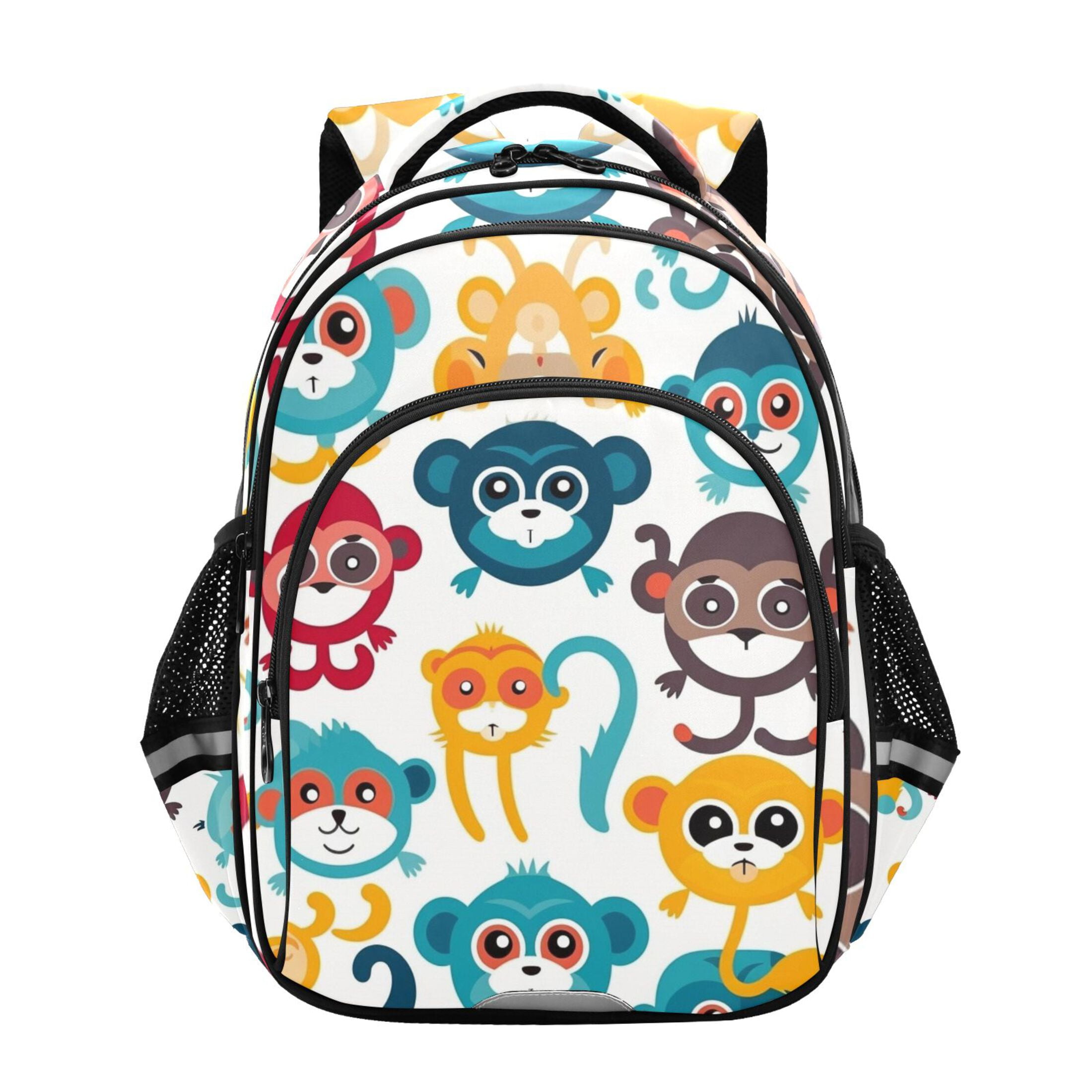 ALAZA Cute Cartoon Monkey School Backpack Elementary Bag Bookbag Travel ...