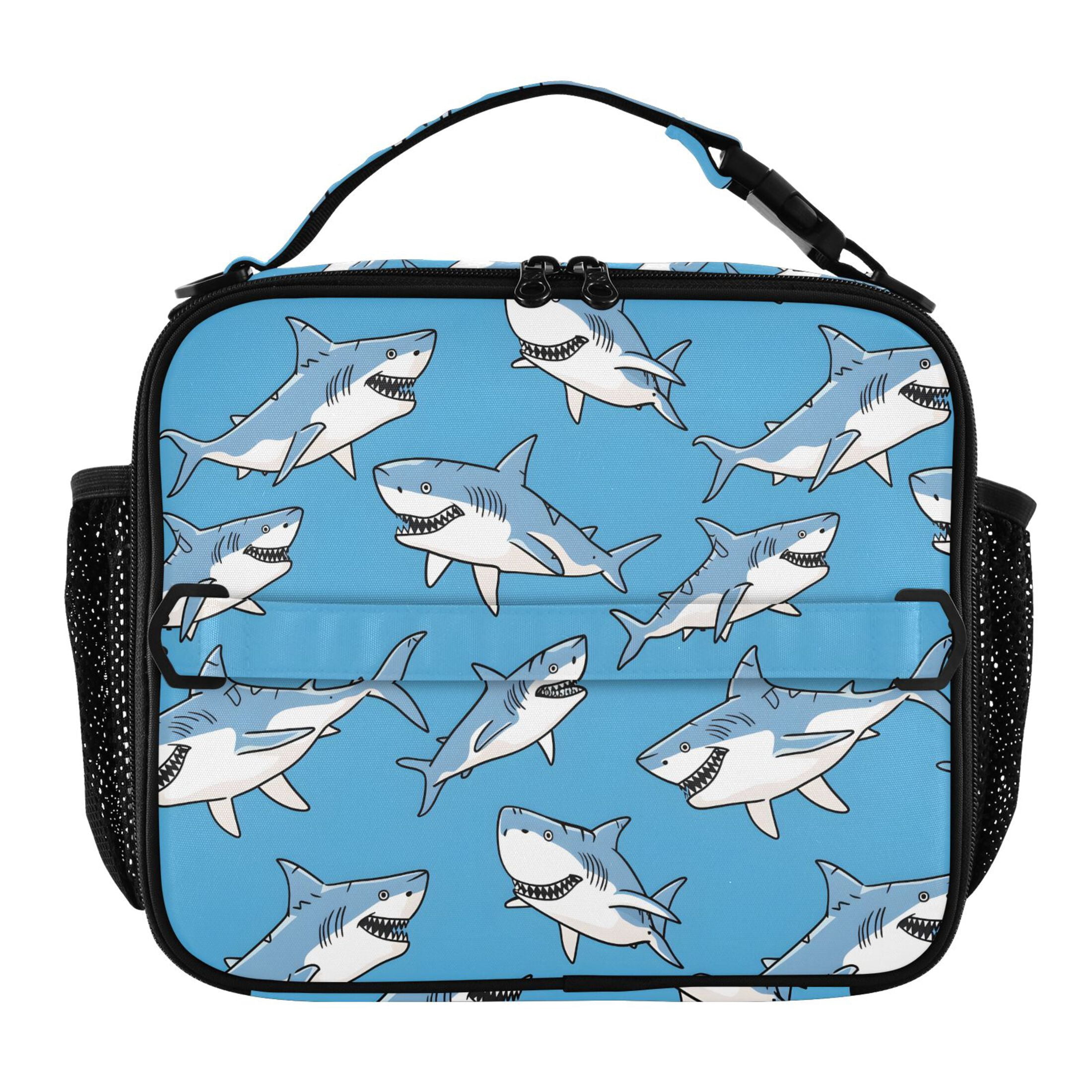 ALAZA Cute Cartoon Sharks Lunch Box Insulated Lunch Bag Cooler Tote ...
