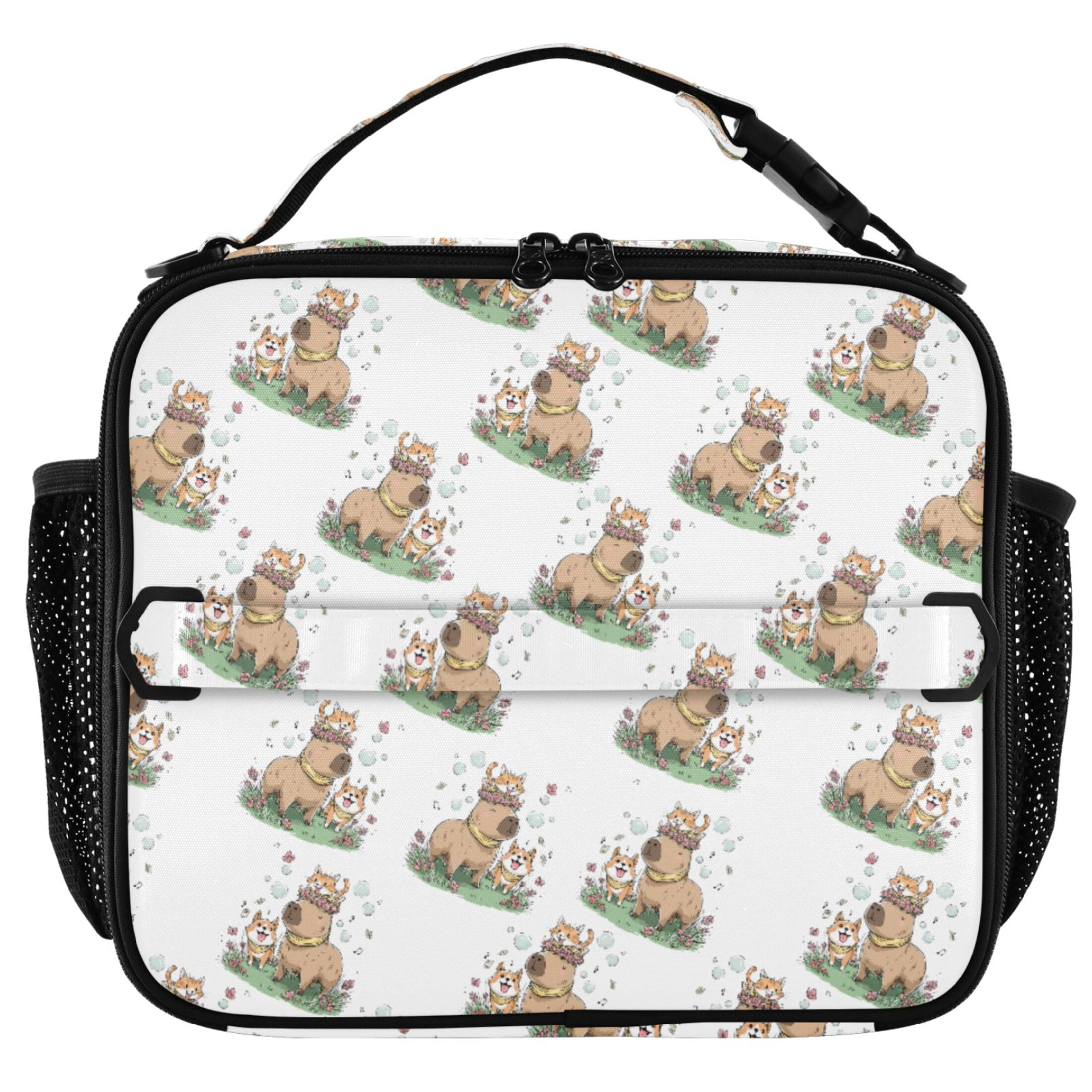 ALAZA Cute Cats Corgi Capybara Insulated Lunch Box Lunch Bag Cooler ...