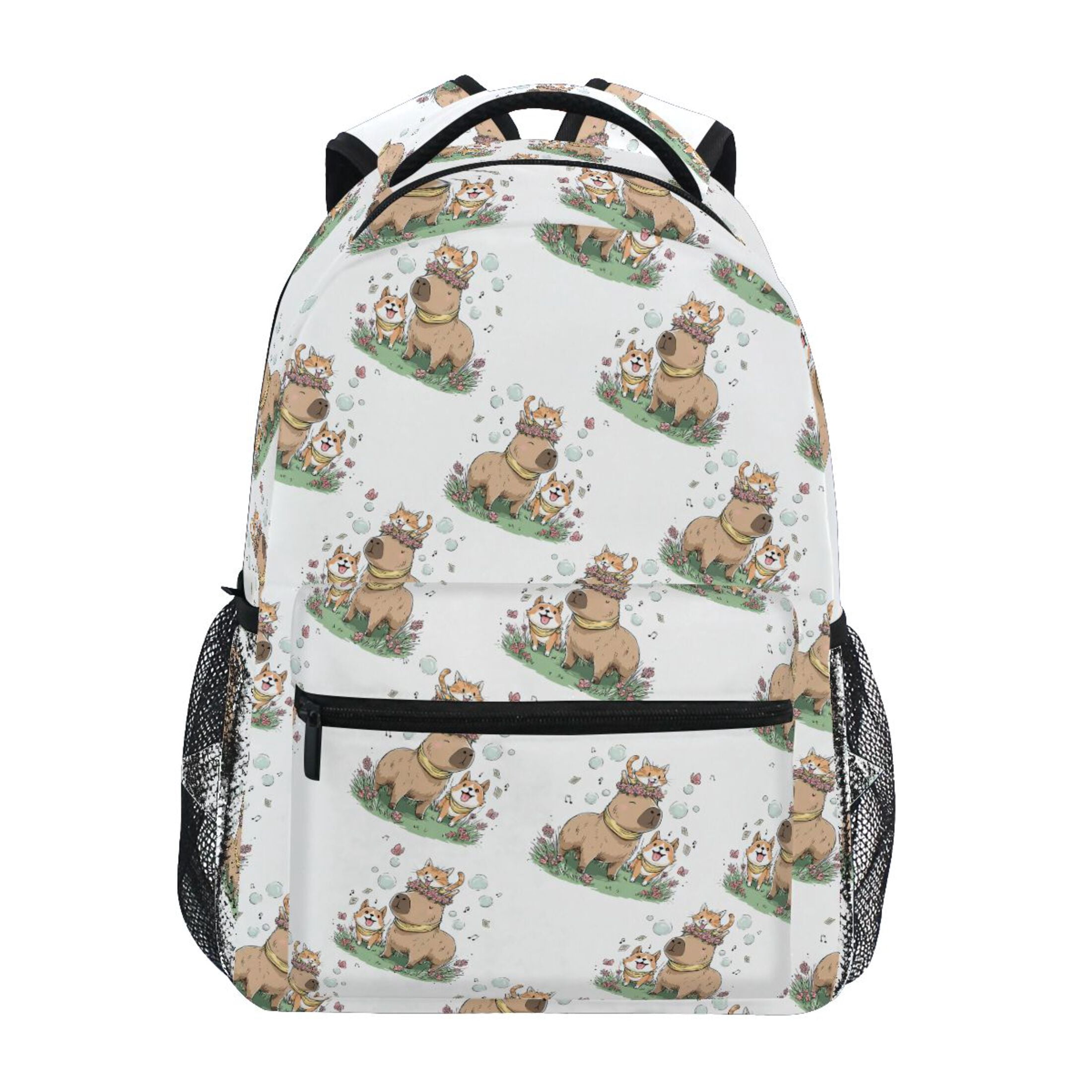 ALAZA Cute Cats Corgi Capybara Pattern School Backpack Elementary ...