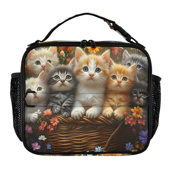 ALAZA Cute Cats Lunch Box Insulated Lunch Bag Cooler Tote with Shoulder ...