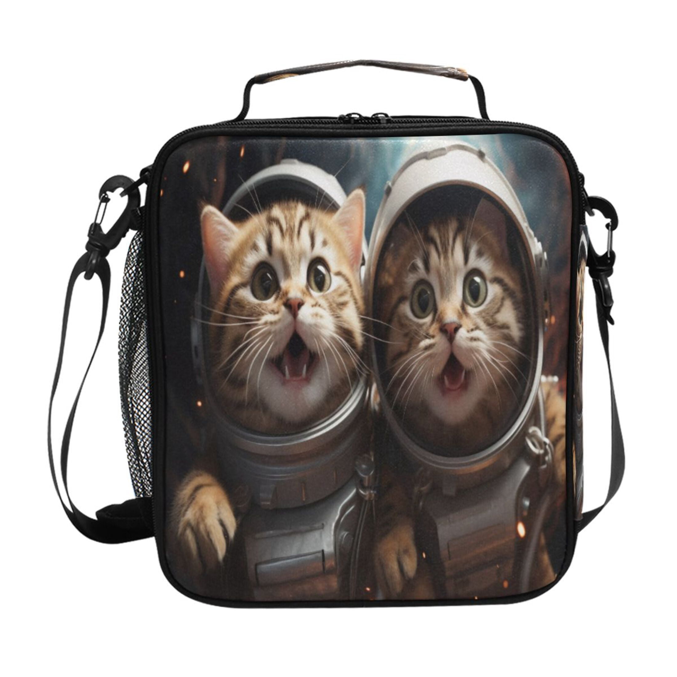 ALAZA Cute Cats with Space Lunch Box Insulated Lunch Bag Reusable ...