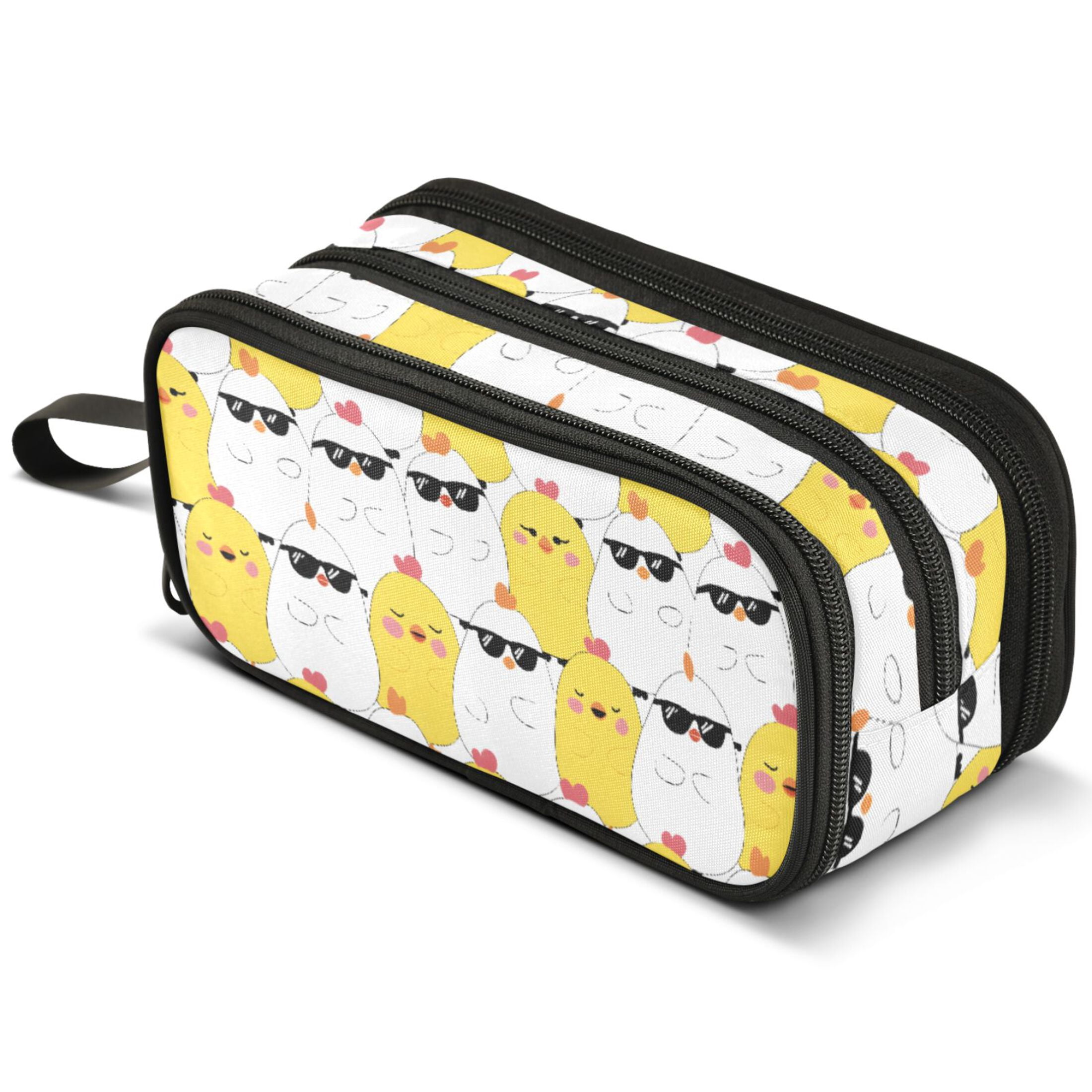 ALAZA Cute Chicken with Sunglasses Pencil Case Bag Large 3 Compartment ...