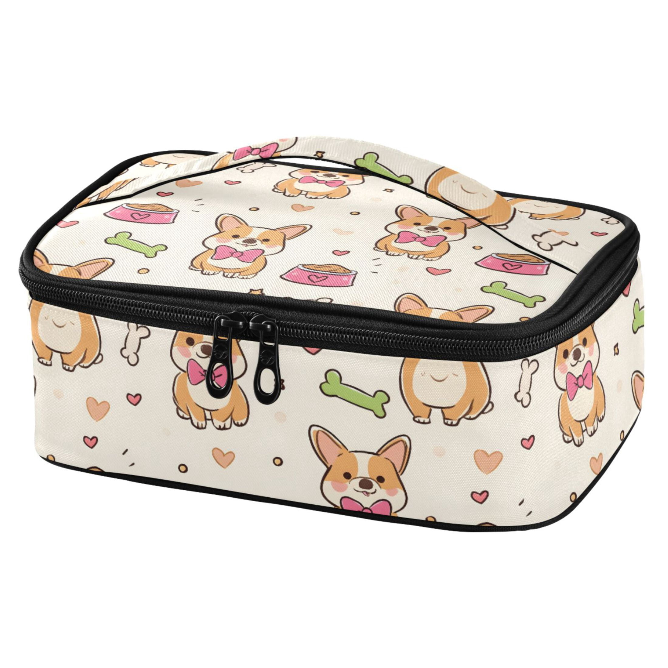 ALAZA Cute Corgi Dogs Bones Lunch Box Insulated Cooler Tote Bag ...