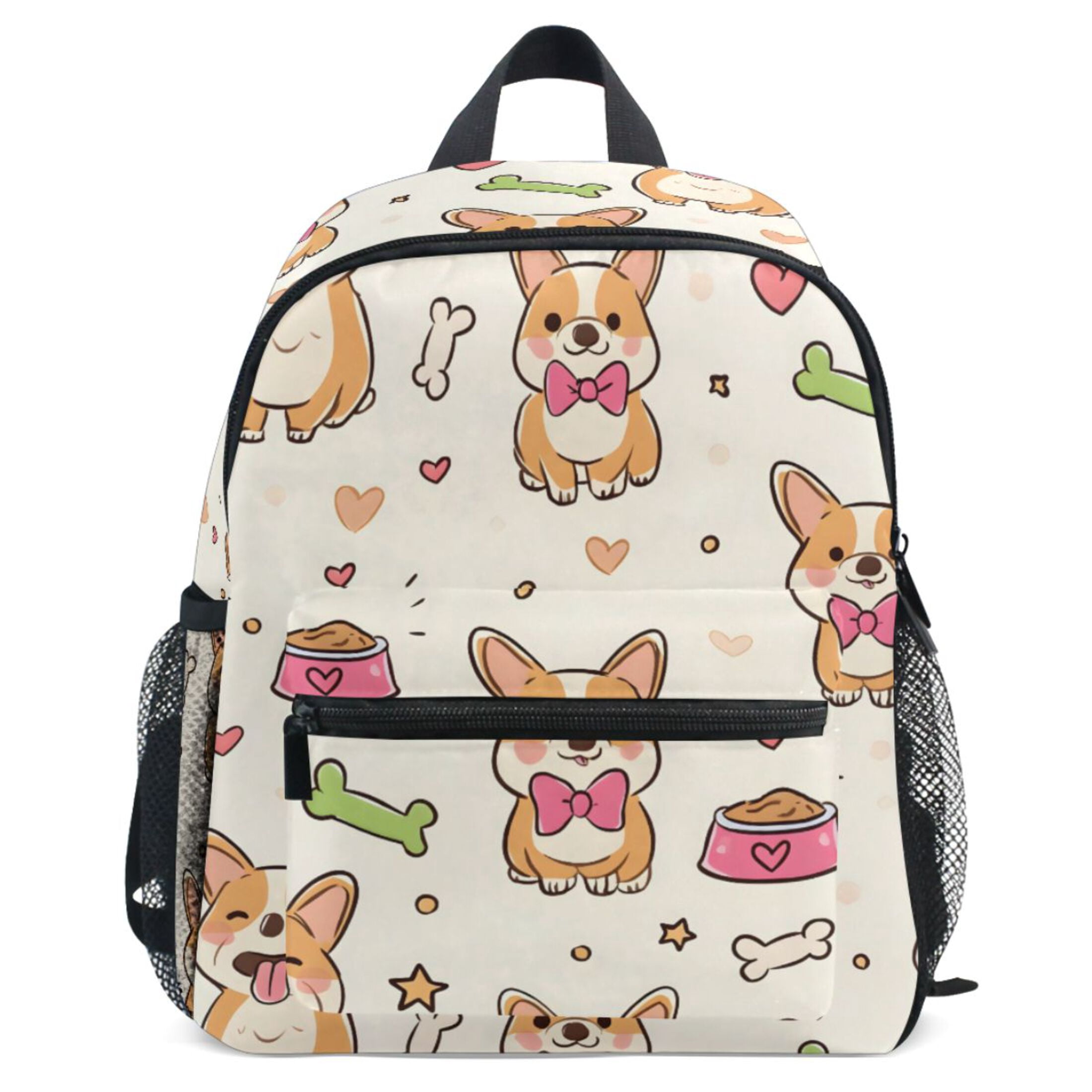 ALAZA Cute Corgi Dogs Bones Pattern School Backpack Student Bookbag ...