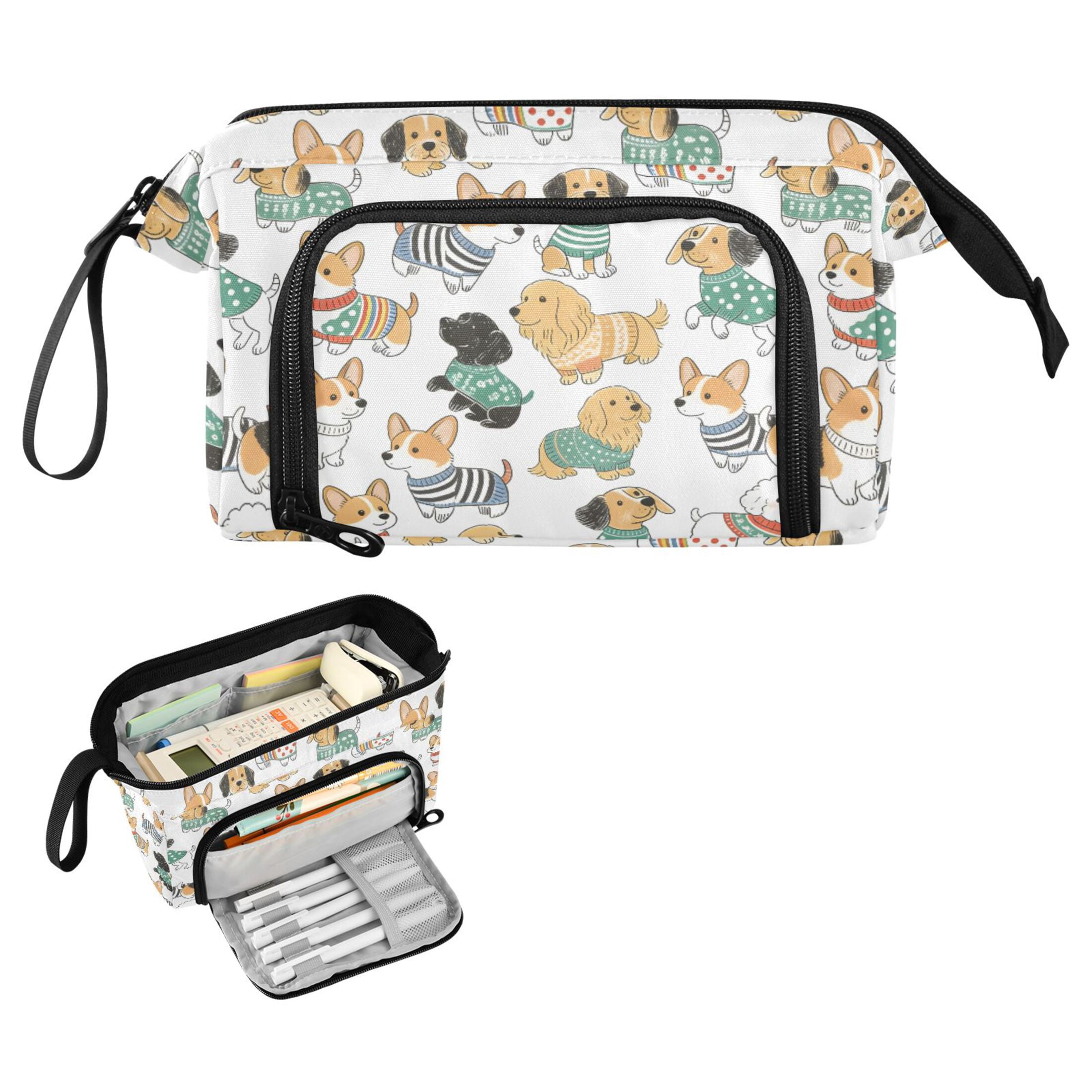 ALAZA Cute Corgi Golden Dog Pencil Pouch Big Capacity Pencil Case ...