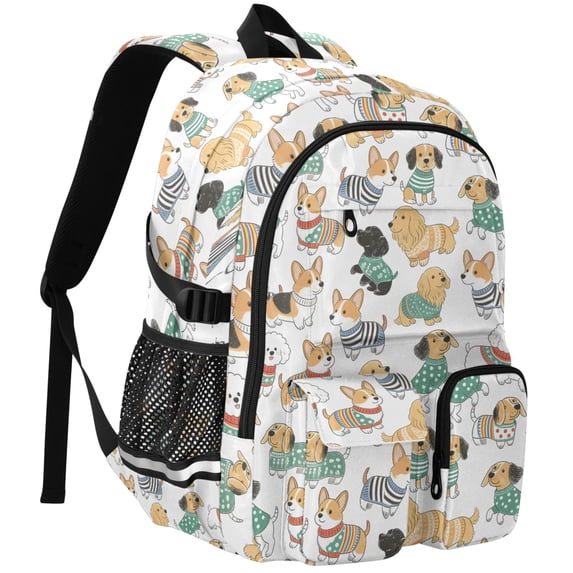ALAZA Cute Corgi Golden Dog Print Student Backpack School Bookbag Large ...