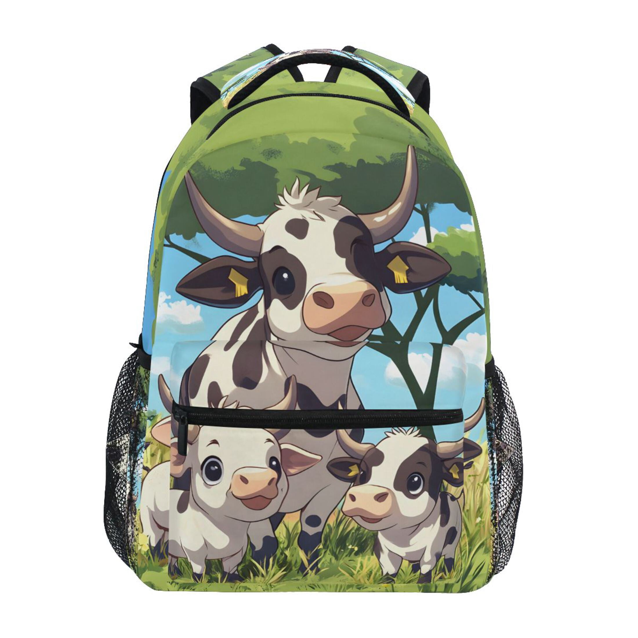 ALAZA Cute Cows Family and Tree Pattern School Backpack Elementary ...