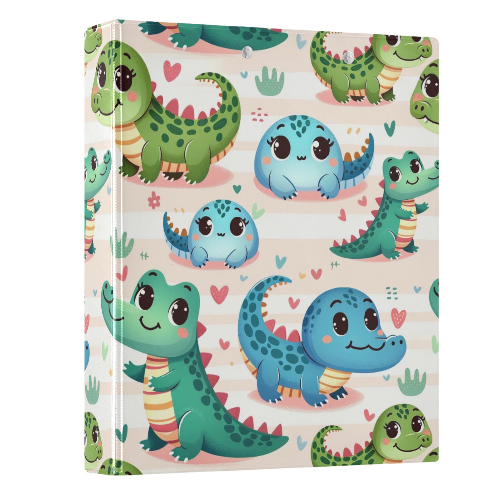 ALAZA Cute Crocodile Baby 3 Ring Binder 1.5 Inch Three Ring Office Binders w/ clipboard & 3 ...