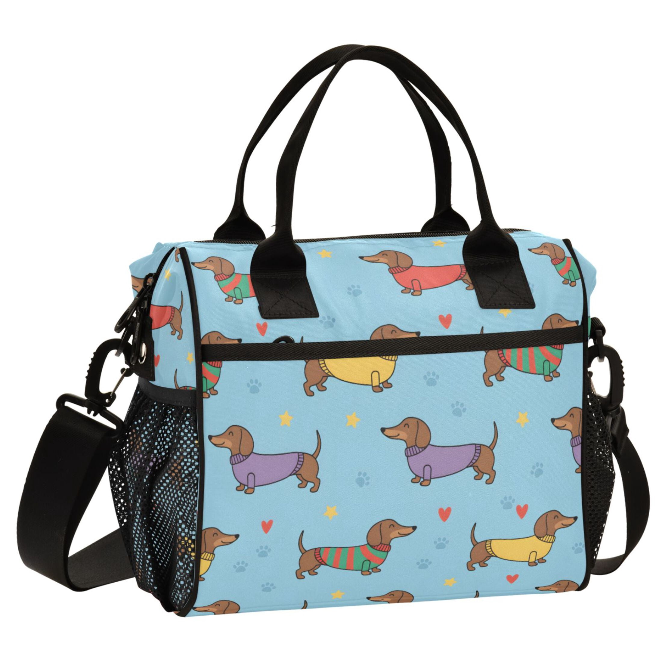 ALAZA Cute Dachshund Dogs Print Cooler Lunch Bag Insulated Reusable ...