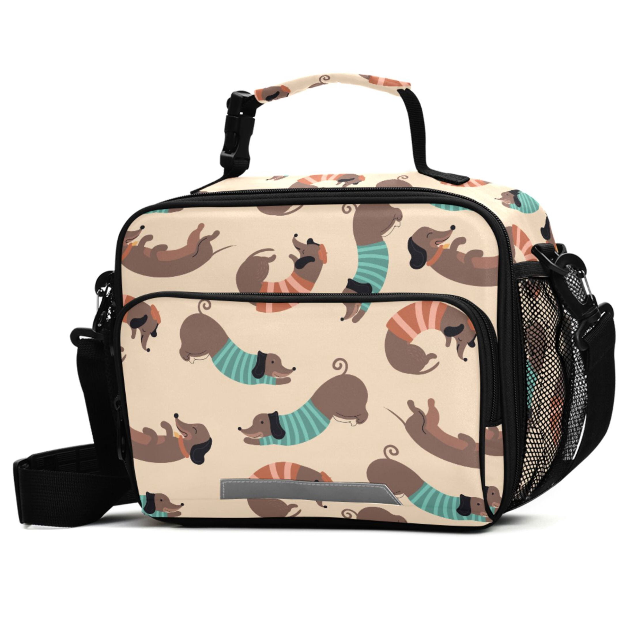 ALAZA Cute Dachshund Pattern Lunch Box Insulated Cooler Bag Reusable ...