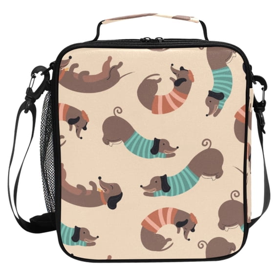 ALAZA Cute Dachshund Pattern Lunch Box Insulated Cooler Lunch Bag with ...