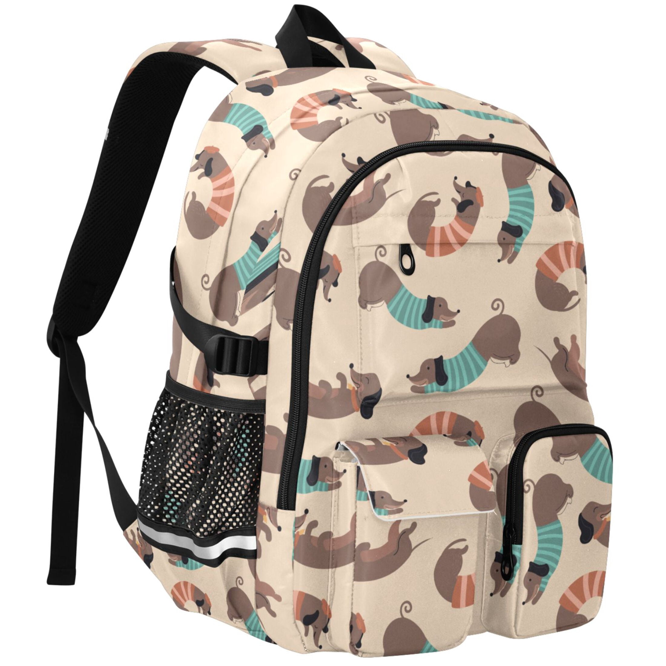 ALAZA Cute Dachshund Print Student Backpack School Bookbag Large Laptop ...