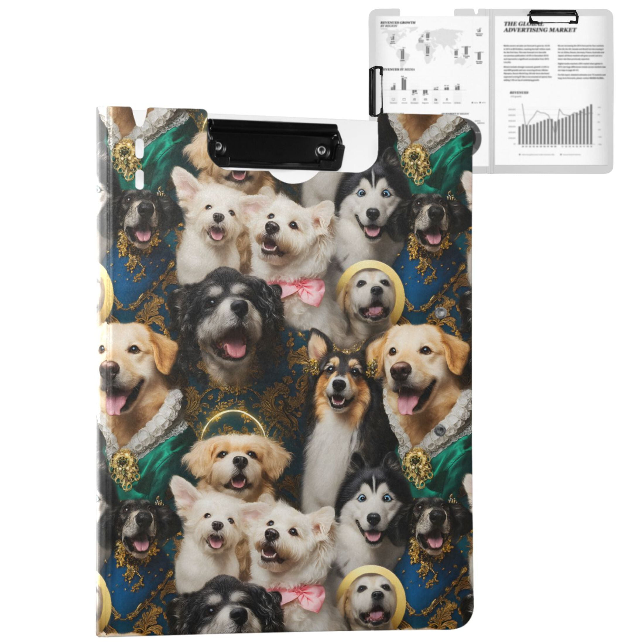 ALAZA Cute Dog Cartoon A4 Foldable Clipboard 360 Degree Folder Binder ...