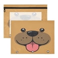 ALAZA Cute Dog Face Pattern Pencil Pouch 3 Ring Binder with Clear ...
