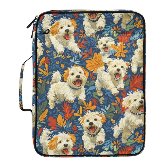 ALAZA Cute Dog in Floral Pattern Expanding Accordion File Folder 3 Ring ...