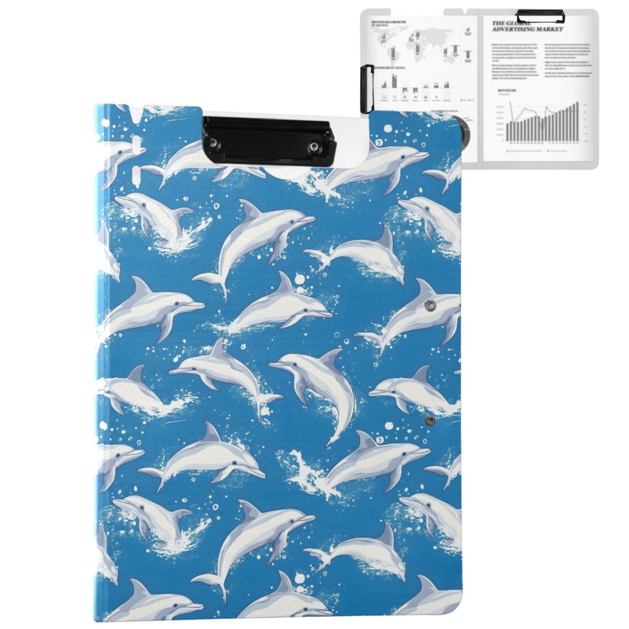 ALAZA Cute Dolphin Jumping A4 Foldable Clipboard 360 Degree Folder ...