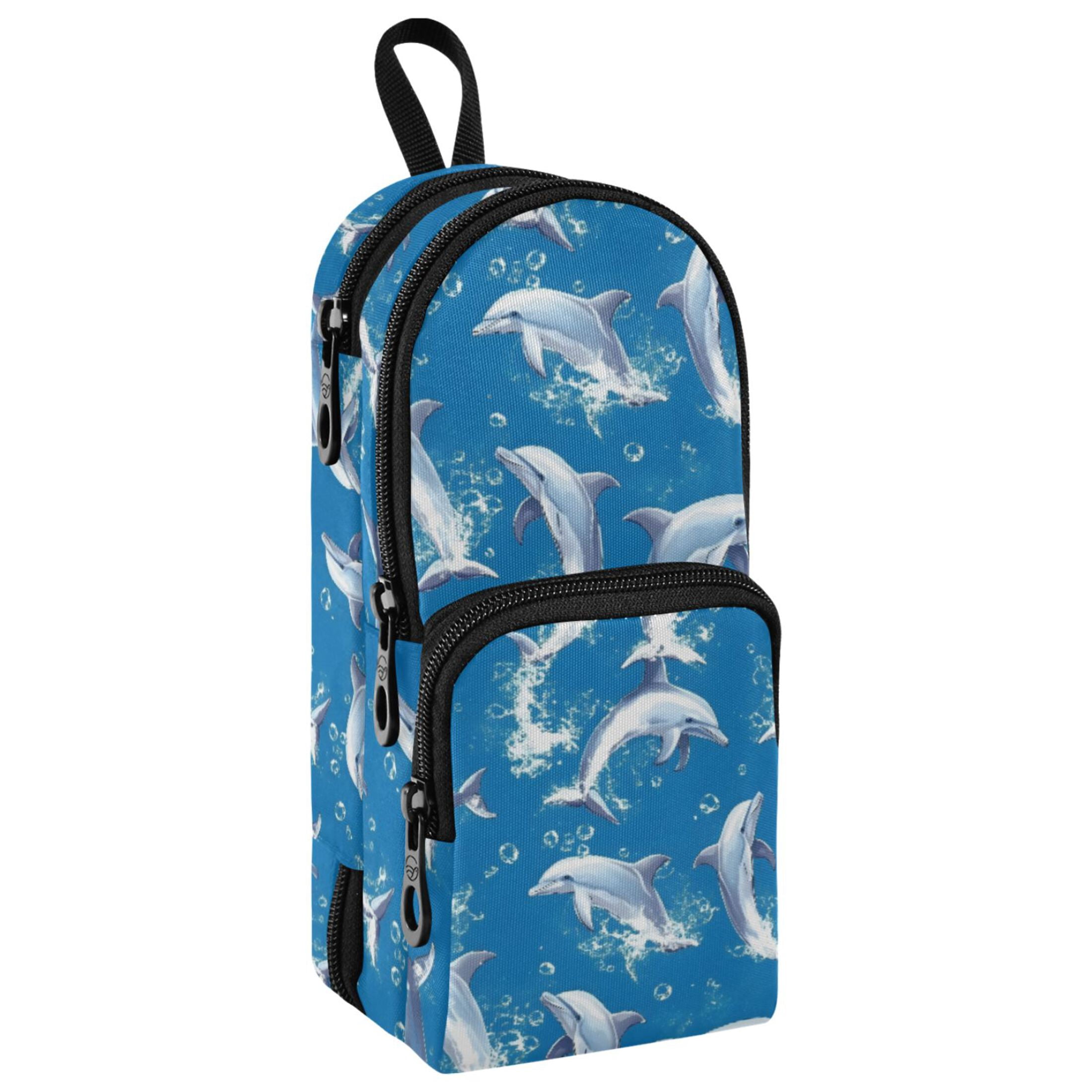 ALAZA Cute Dolphins Jumping Pencil Case Pen Pouch Stationery Organizer ...
