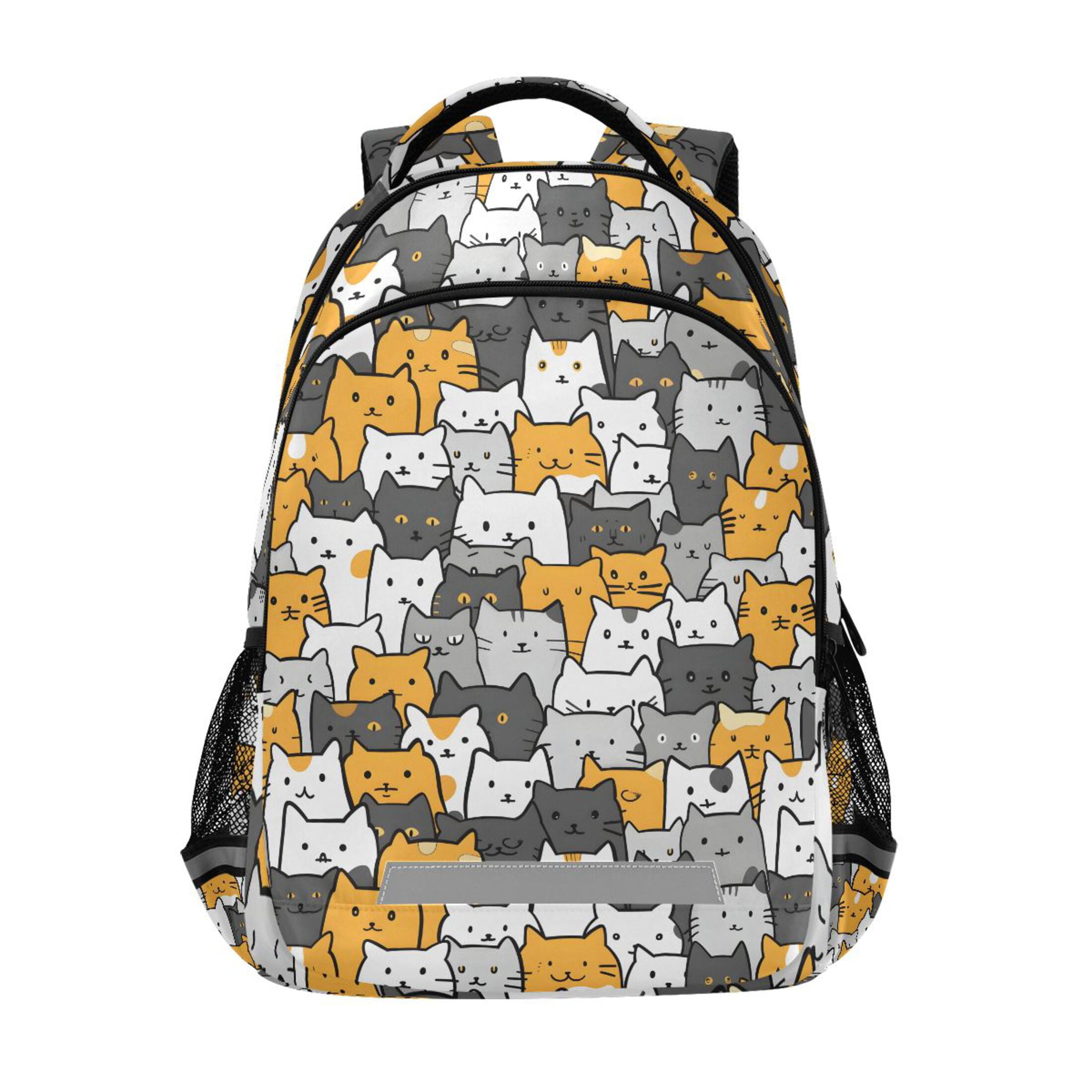 ALAZA Cute Doodle Cats Backpack Elementary School Bag Bookbag Travel ...