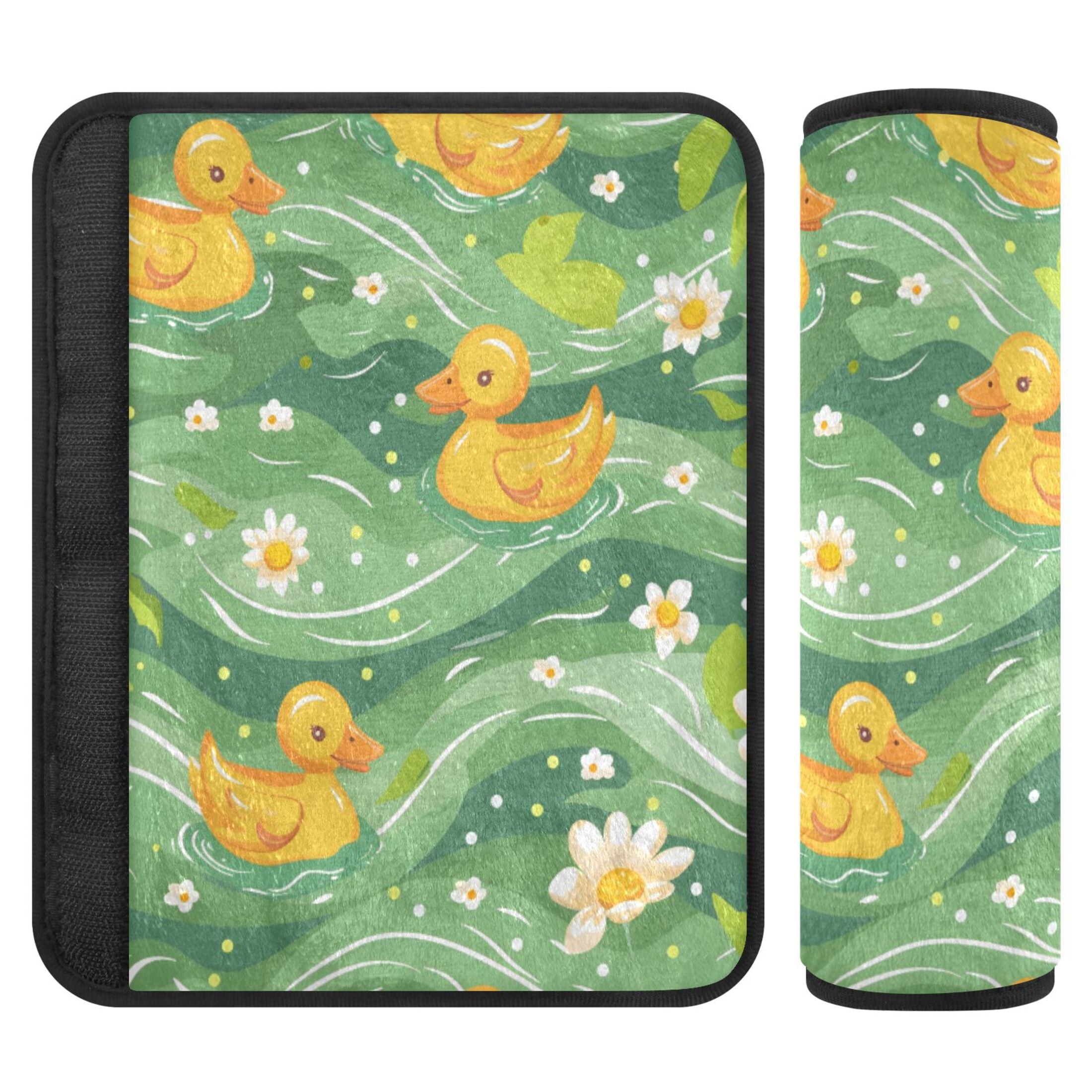 ALAZA Cute Ducks and Daisy Flower Car Seat Belt Adjuster Neck Covers ...