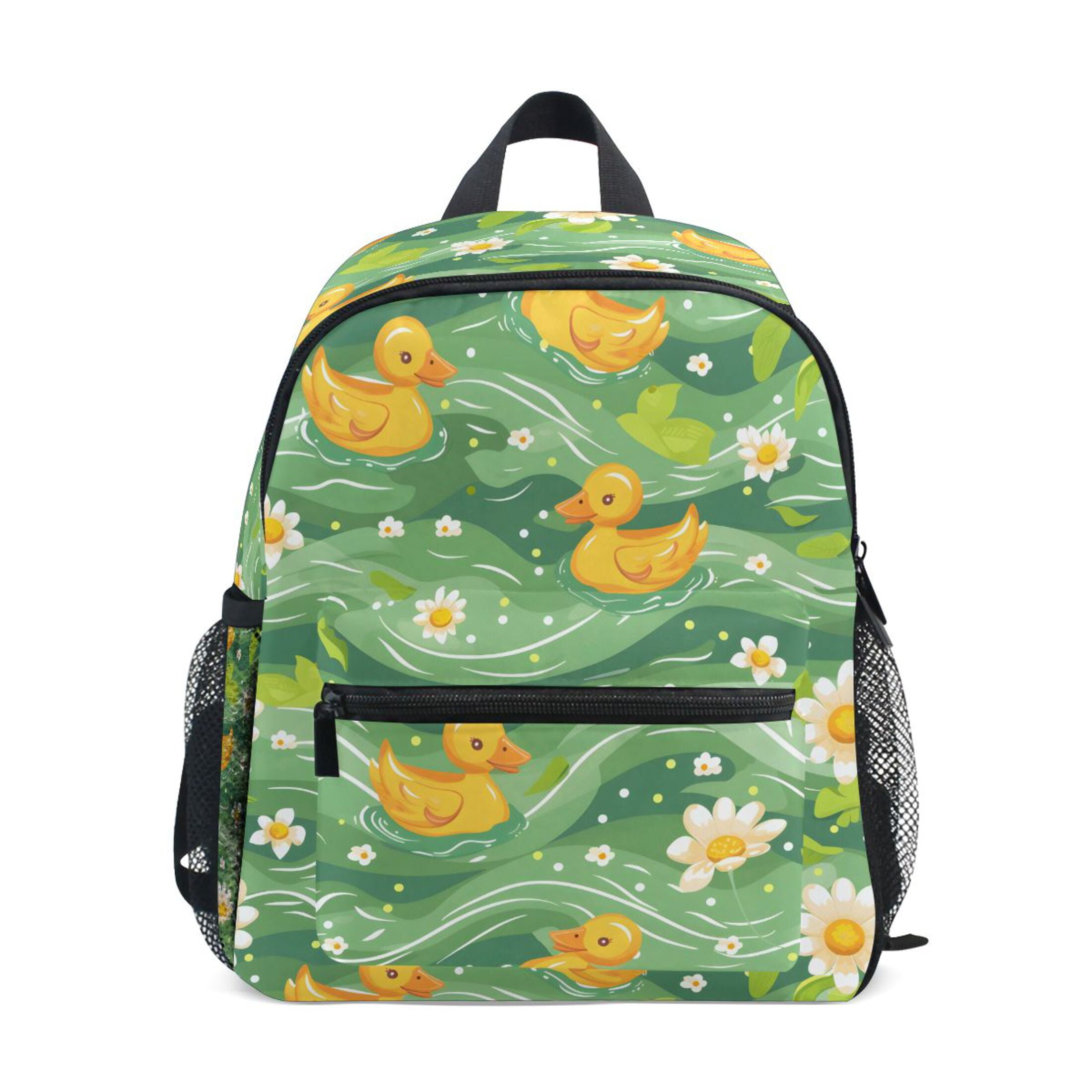 ALAZA Cute Ducks and Daisy Flower School Backpack Small Bookbag Mini ...