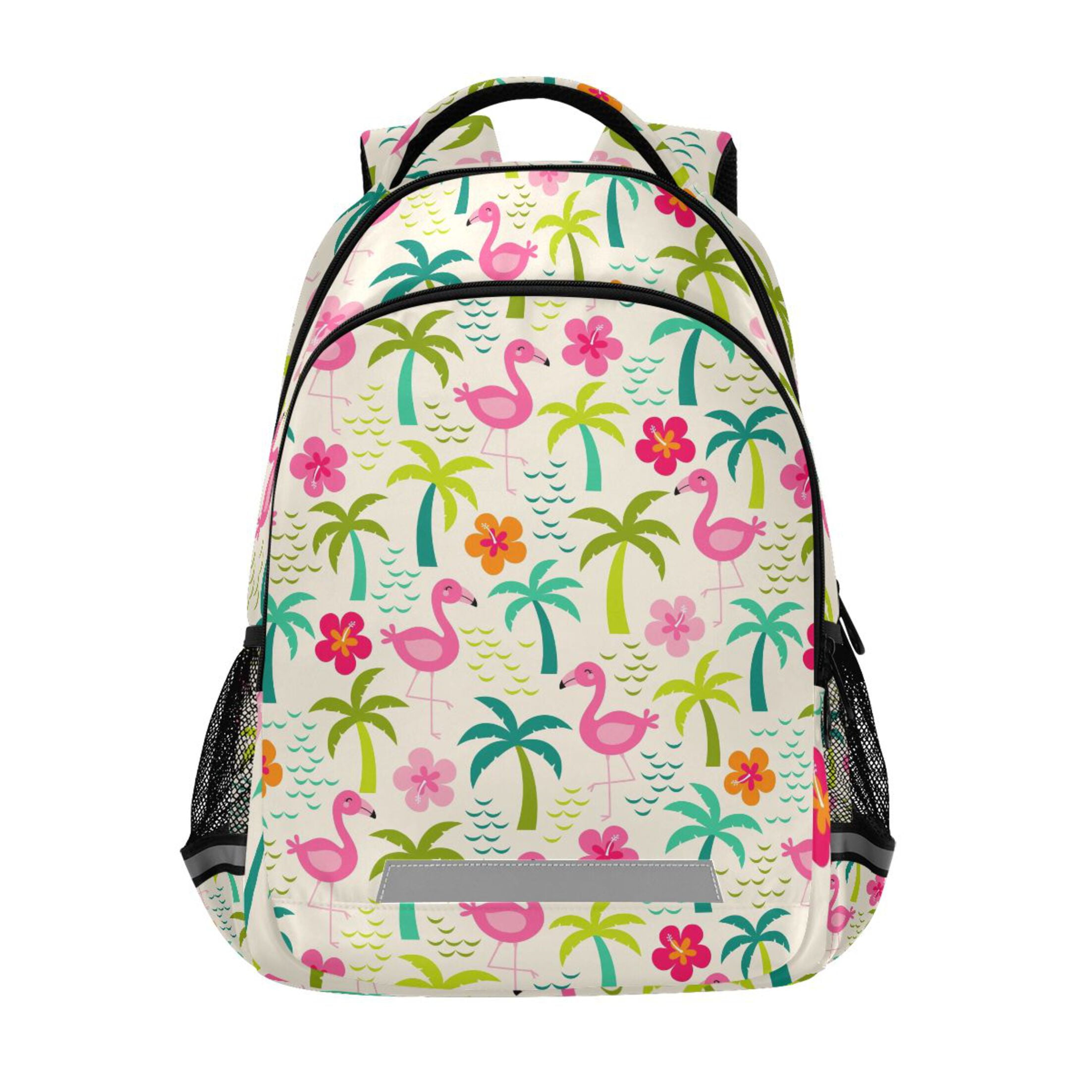ALAZA Cute Flamingo Palm Tree Backpack Elementary School Bag Bookbag ...